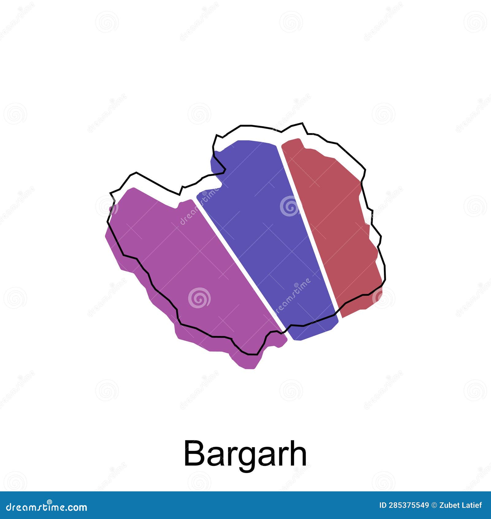 Bargarh District Odisha State, Republic Of India Map Vector ...