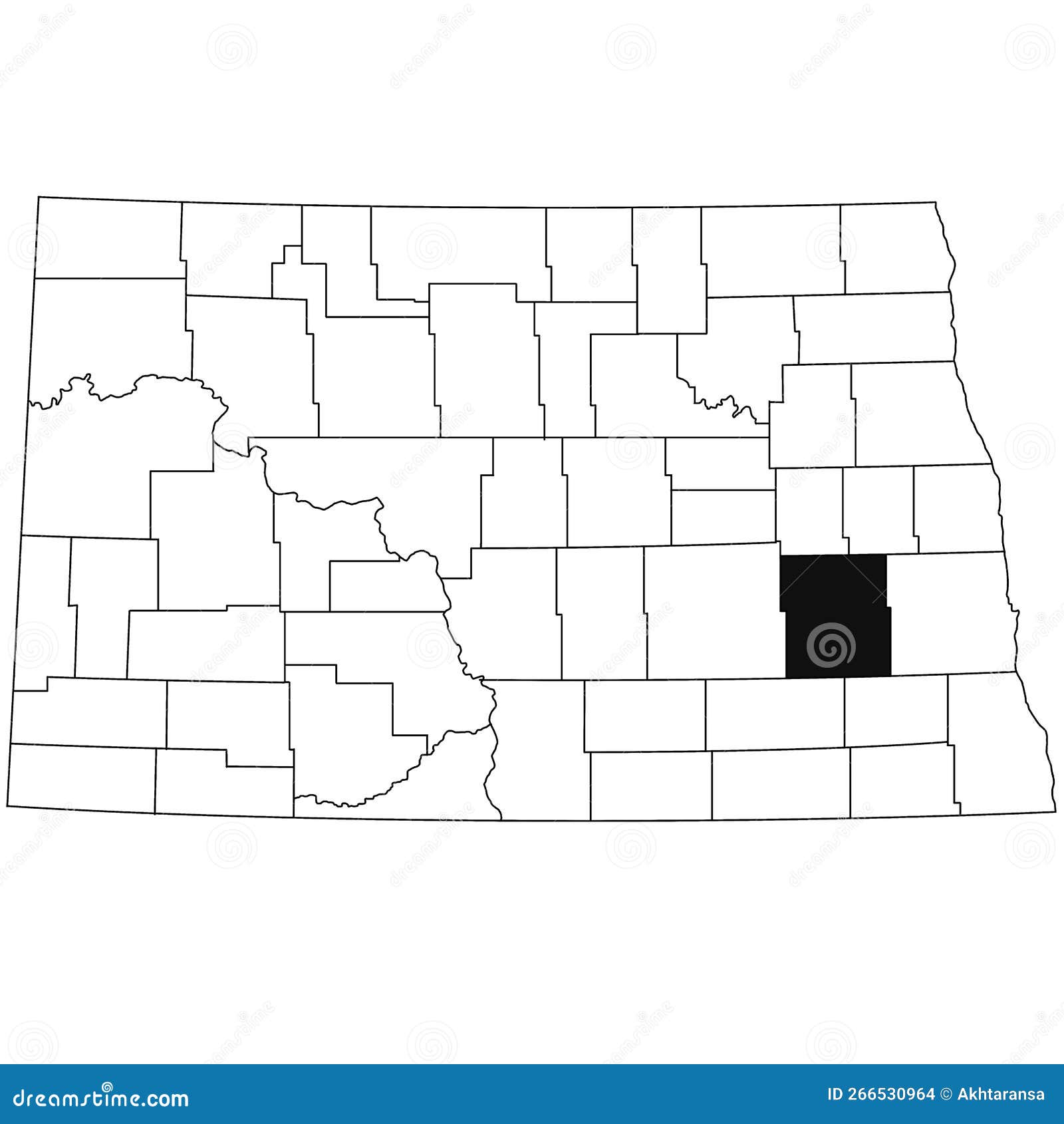 Map of Barnes County in North Dakota State on White Background. Single ...