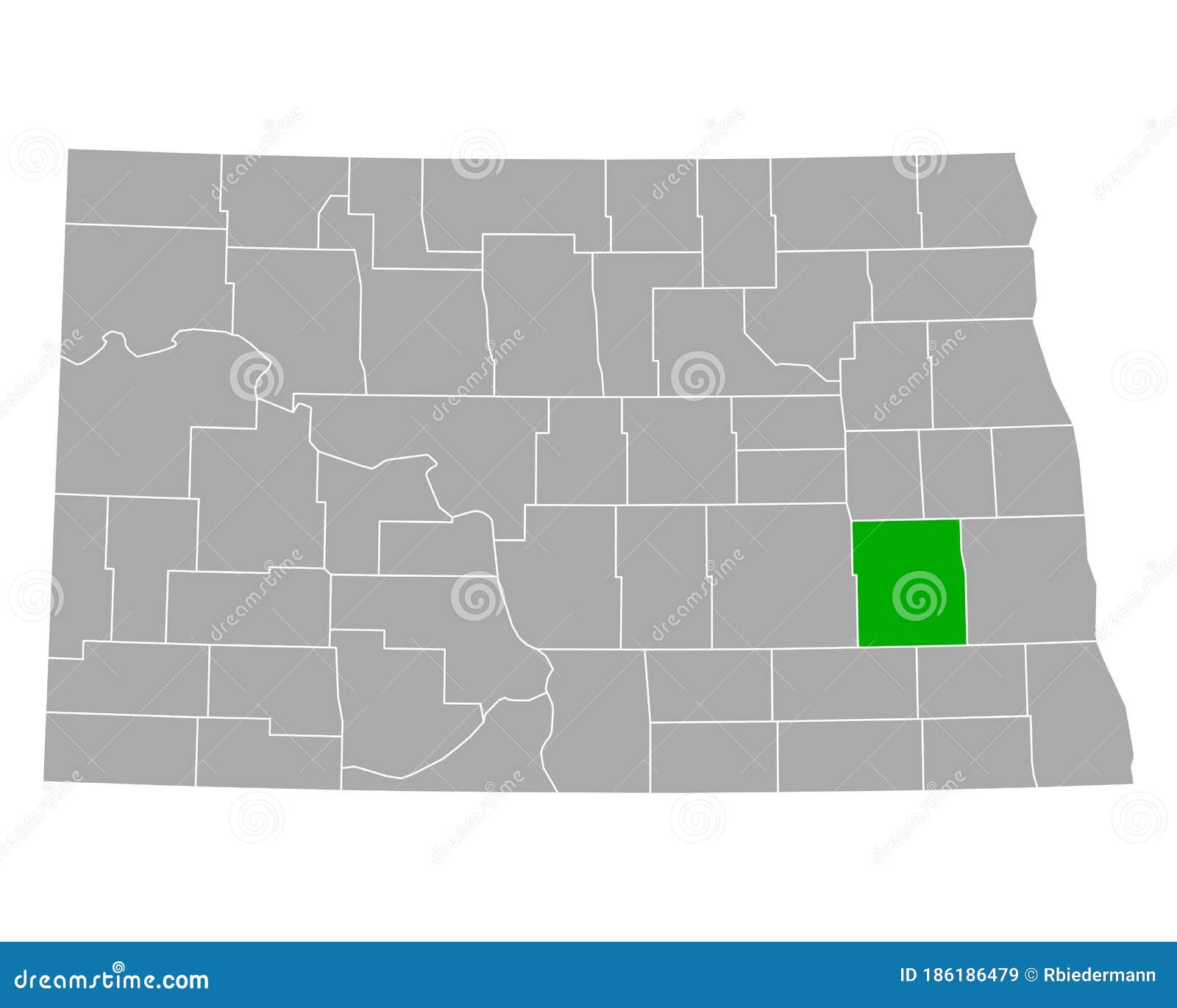 Map Of Barnes County In North Dakota State On White Background. Single ...
