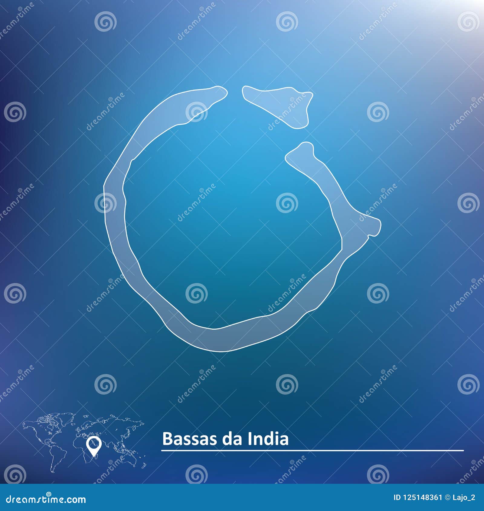 Map of Bassas da India stock vector. Illustration of abstract - 125148361