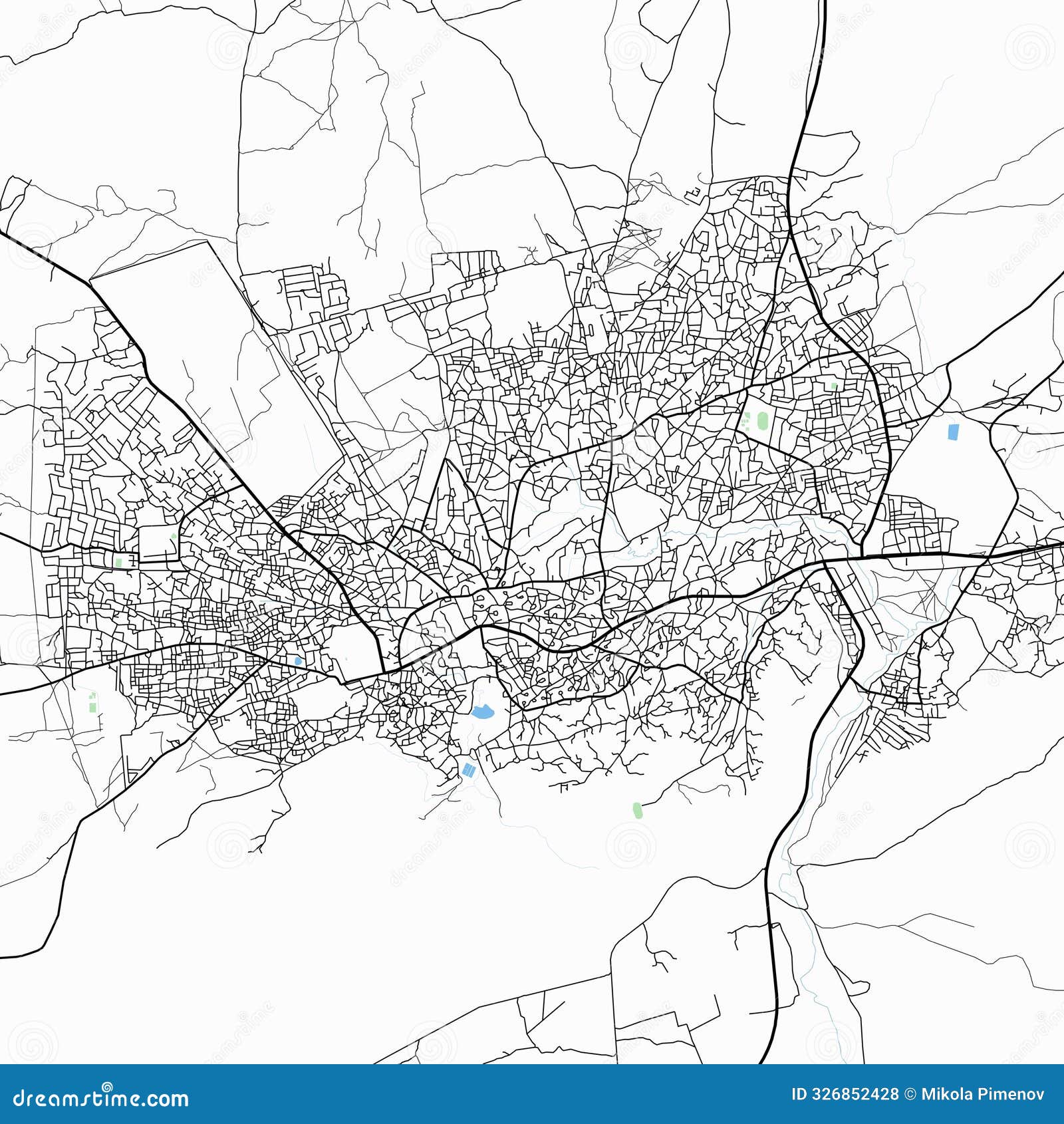 Map of the City of Molepolole. Stock Illustration - Illustration of ...
