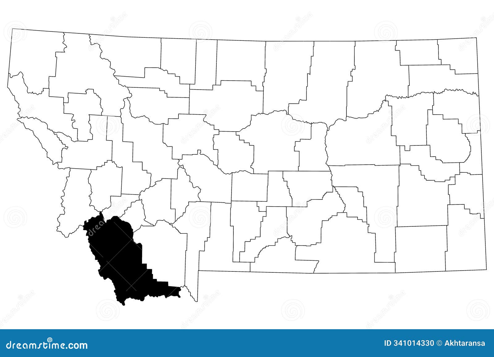 Montana County Map Cartoon Vector | CartoonDealer.com #184479715