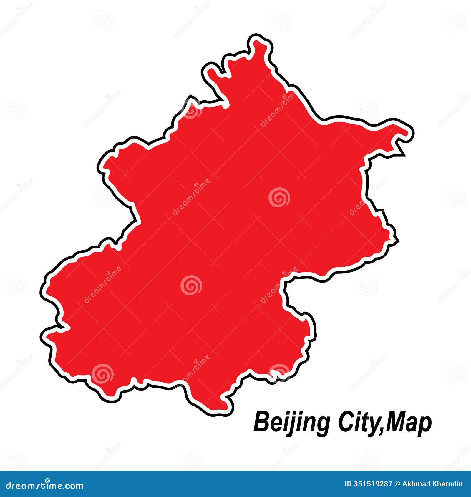 Map of beijing, china stock vector. Illustration of color - 351519287