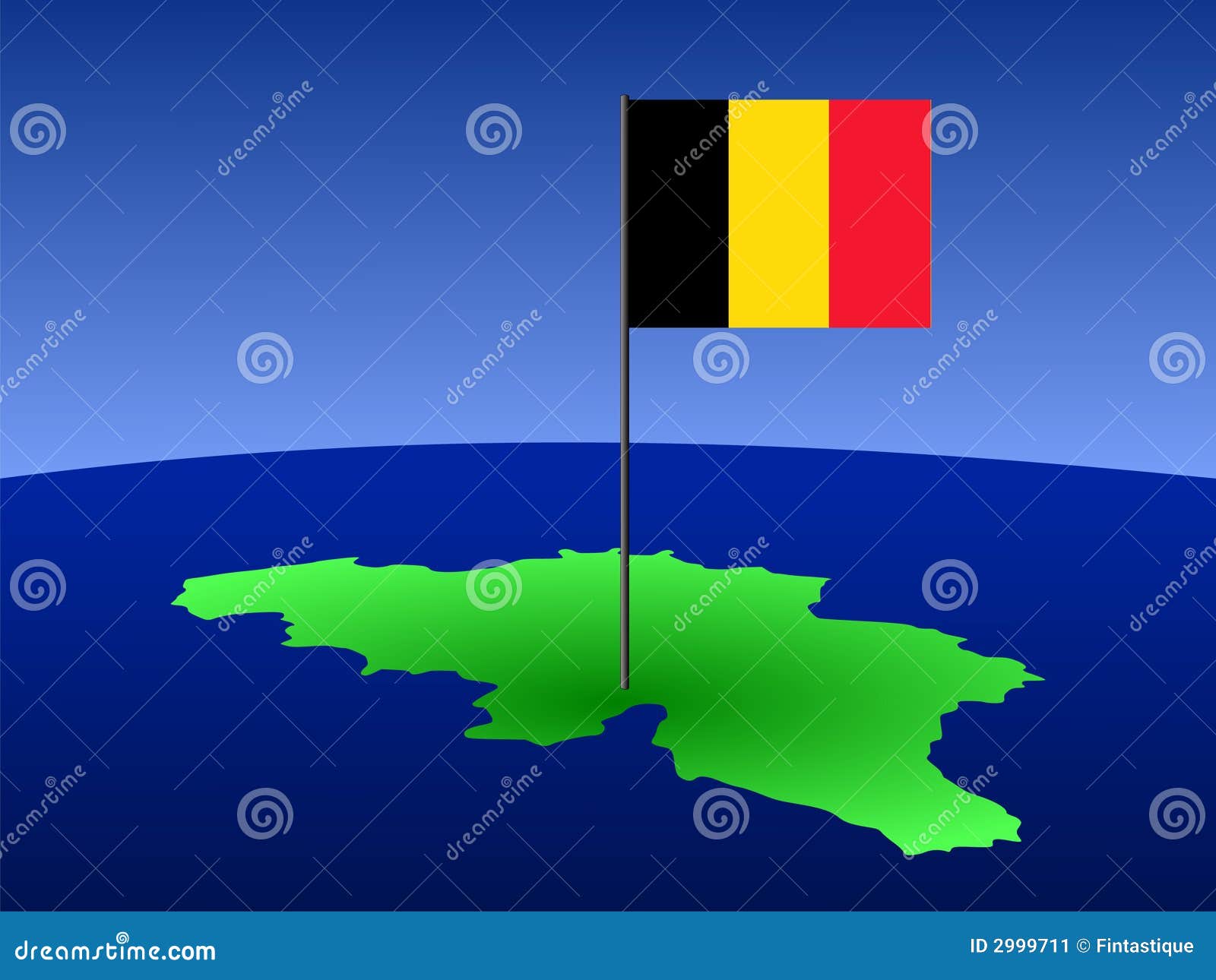Map of Belgium with flag stock vector. Illustration of large - 2999711