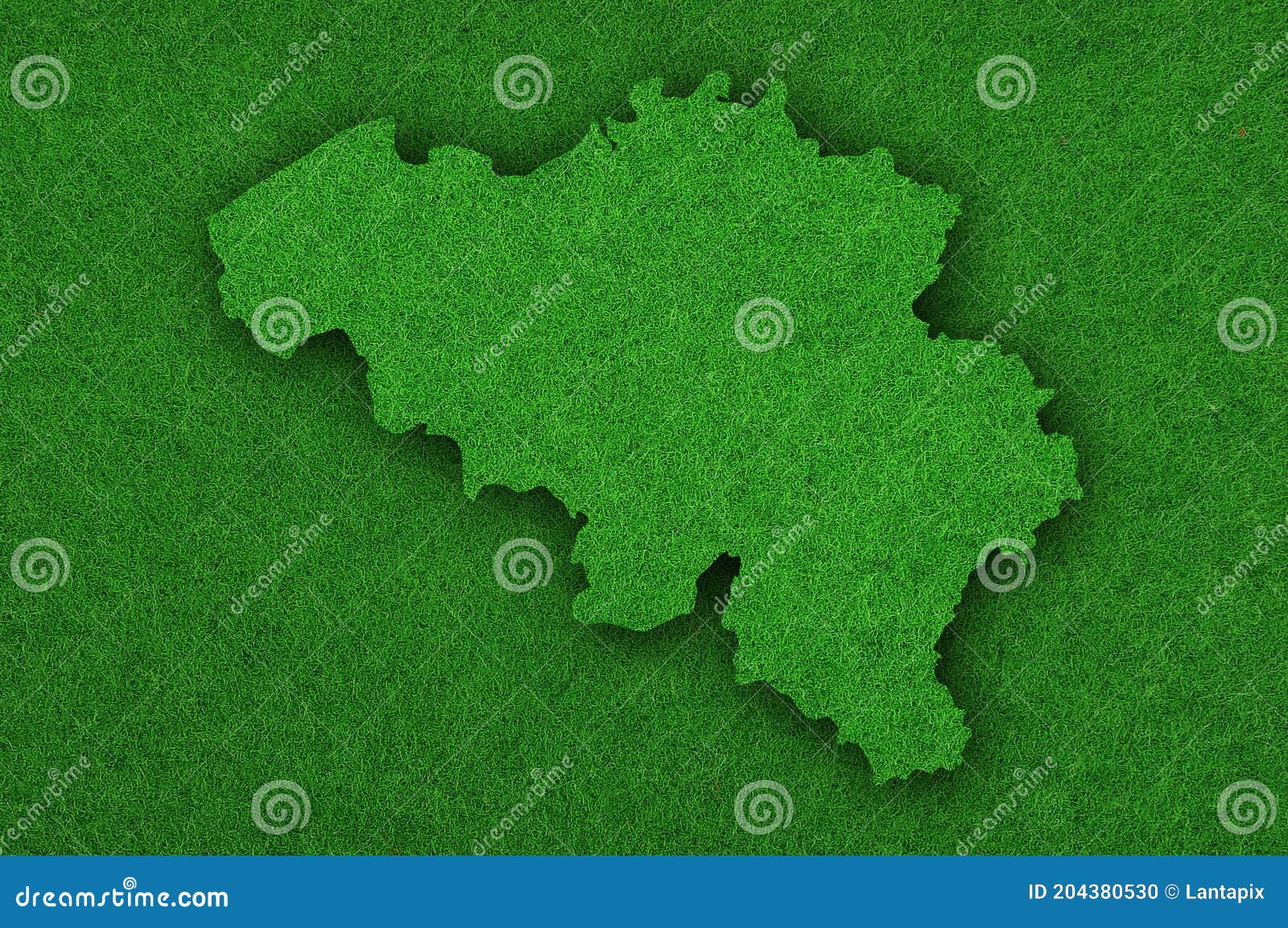 Map of Belgium on Green Felt Stock Illustration - Illustration of ...