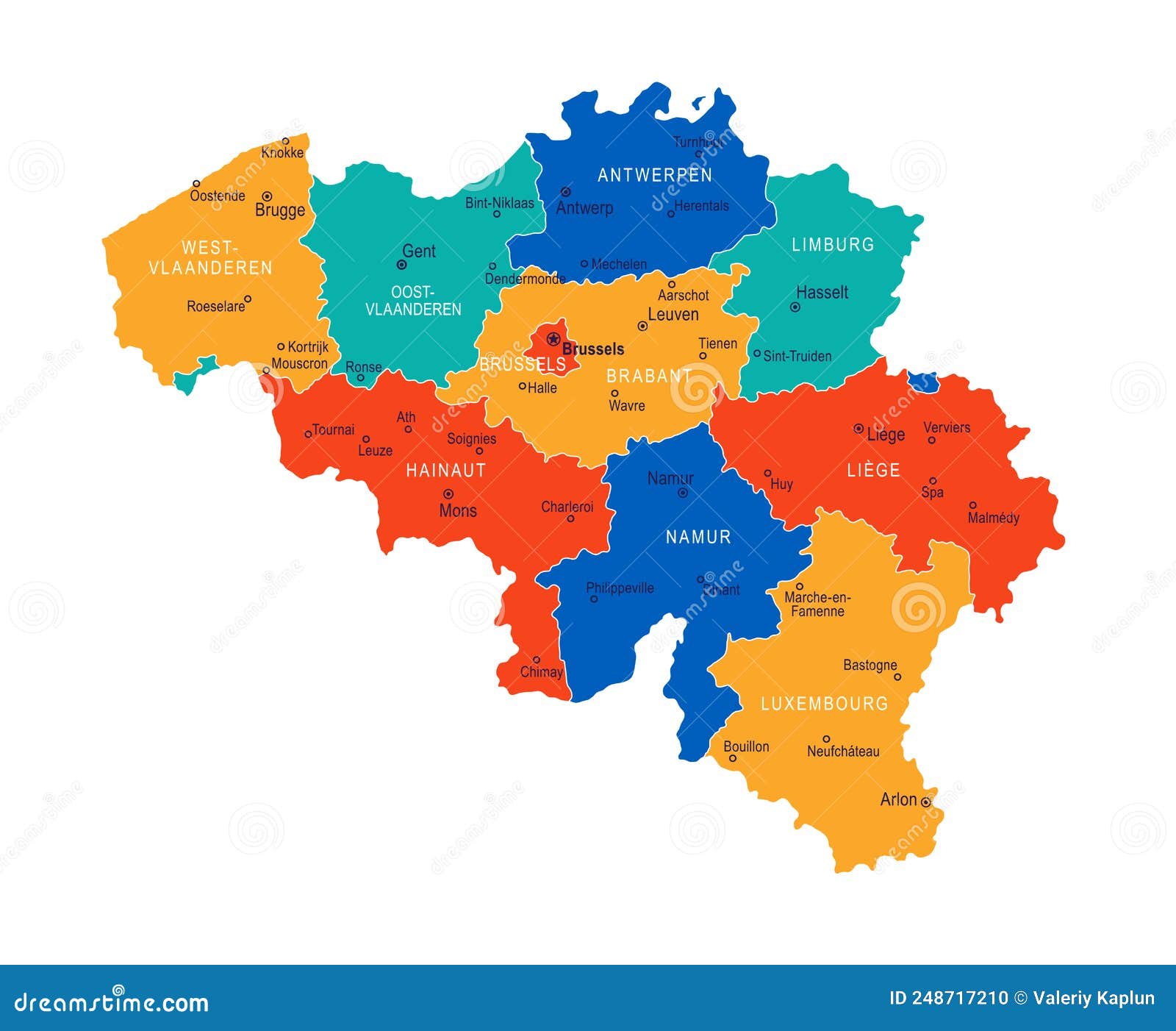 Map of Belgium - Highly Detailed Vector Illustration Stock Vector ...