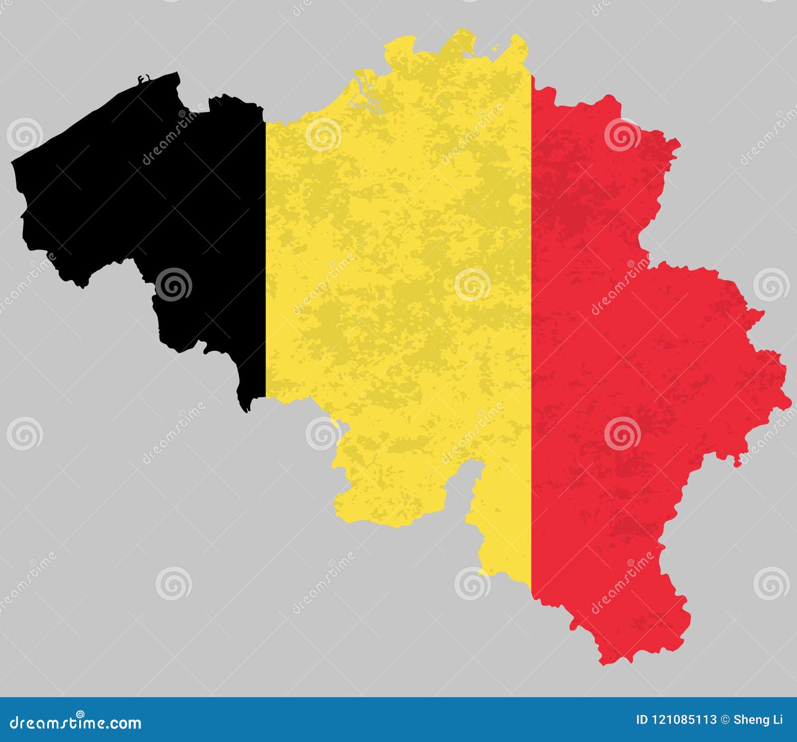 Map of Belgium, Filled with the National Flag Stock Vector ...