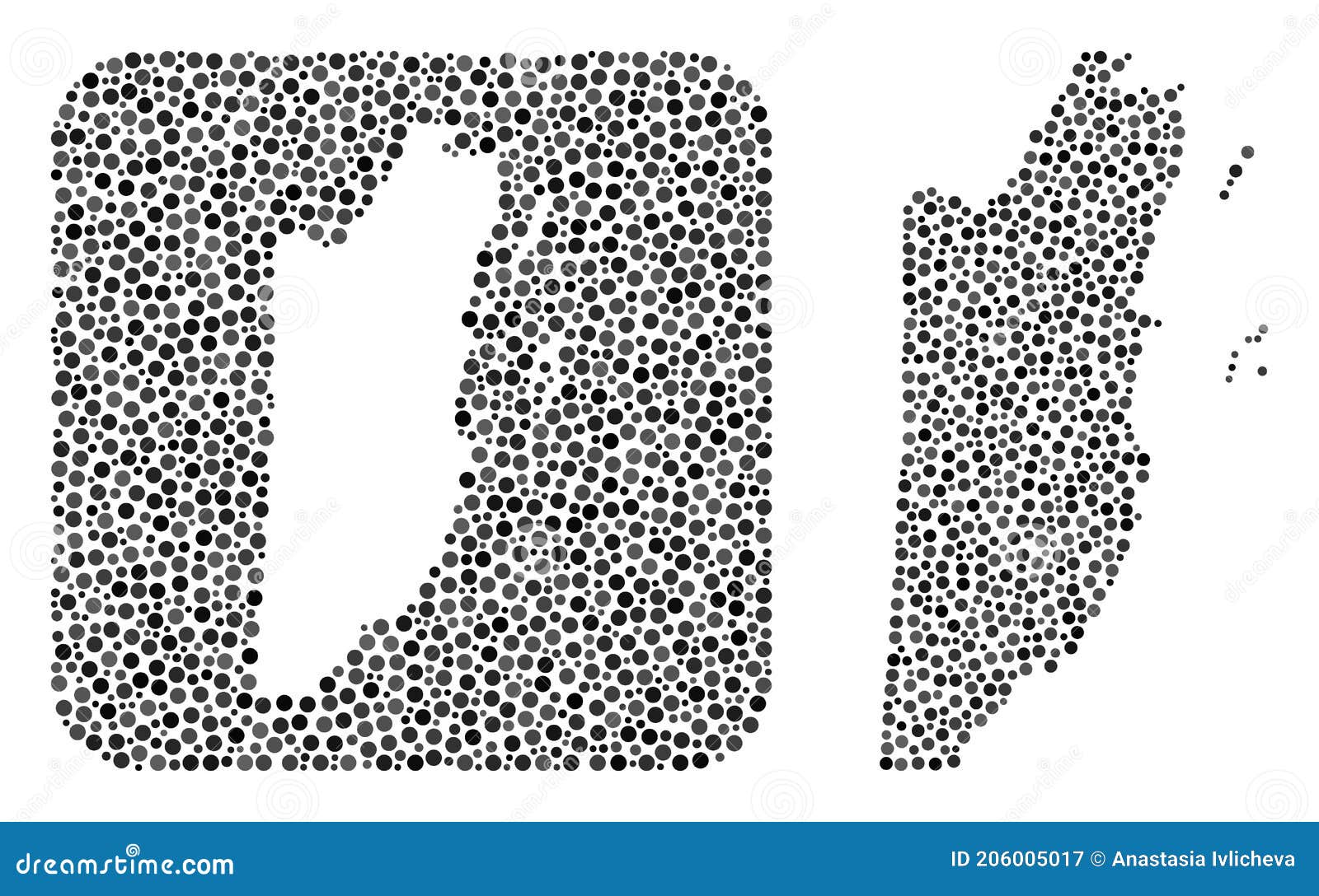 Map of Belize - Dot Mosaic with Subtracted Space Stock Vector ...