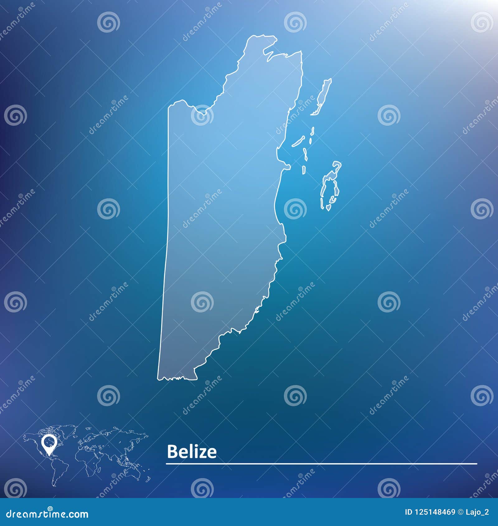 Map of Belize stock vector. Illustration of nation, direction - 125148469