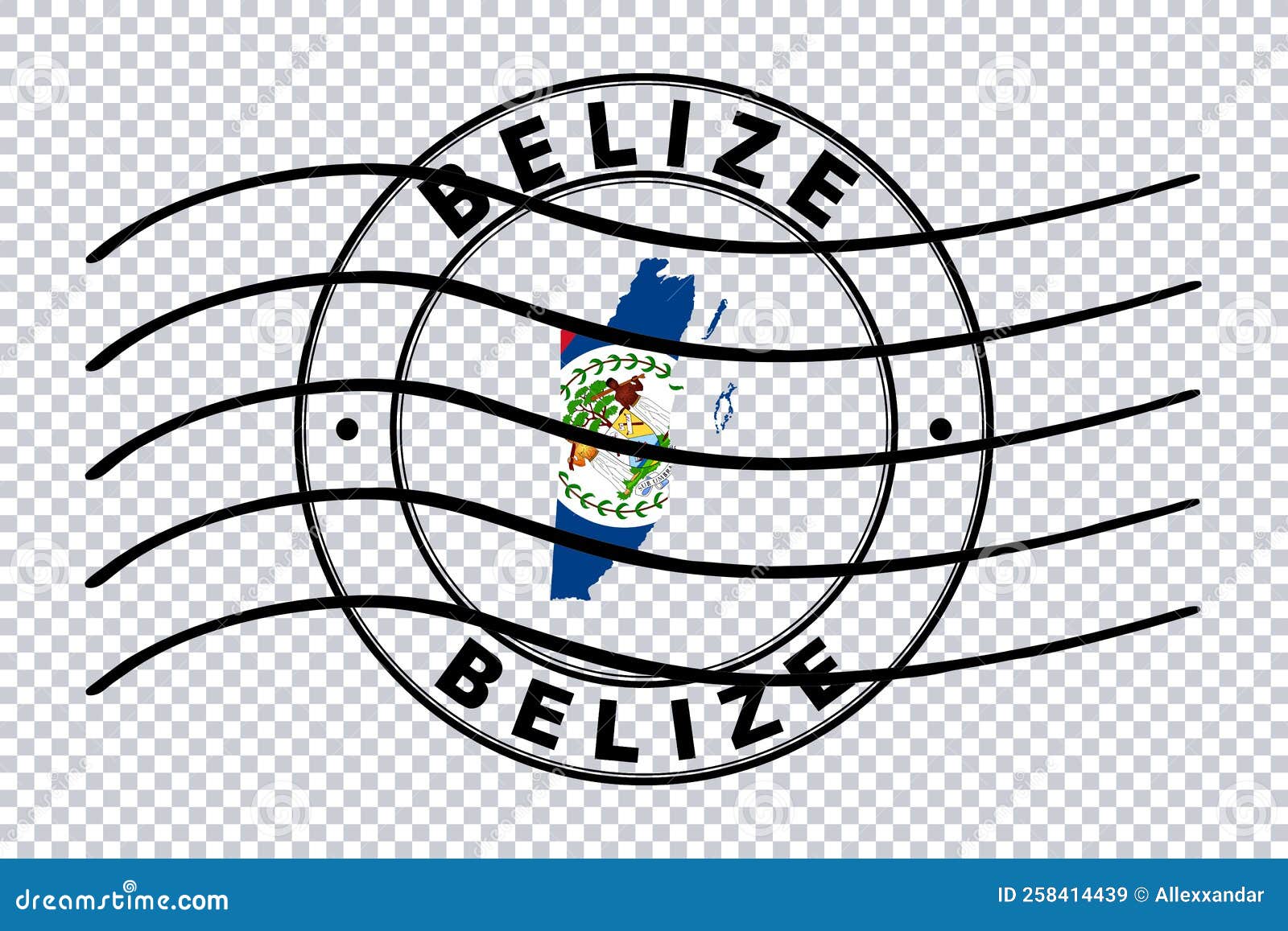 Map Of Belize Postal Passport Stamp Travel Stamp Stock Illustration Illustration Of Postage