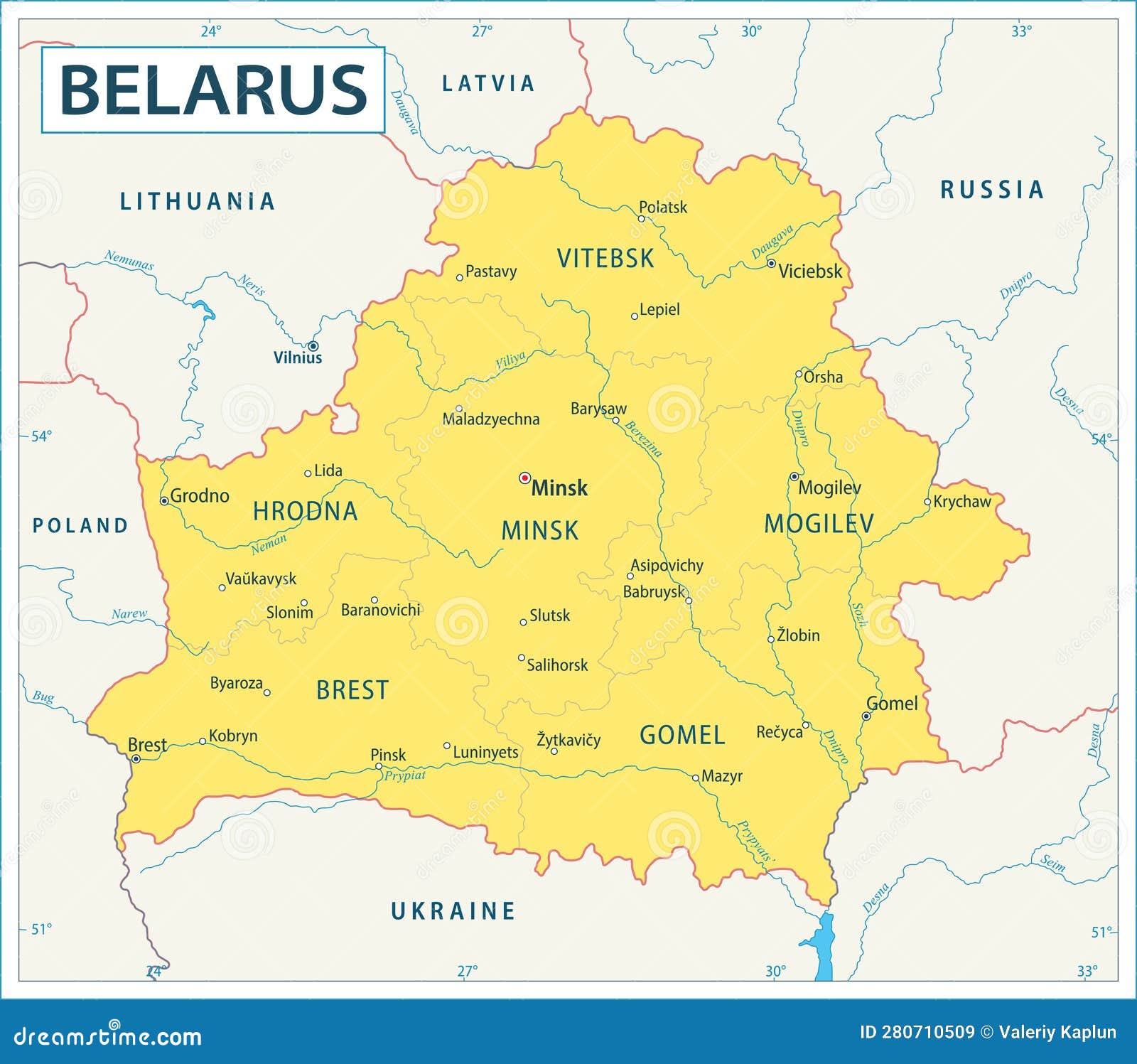 Belarus Map - Highly Detailed Vector Illustration Stock Vector ...