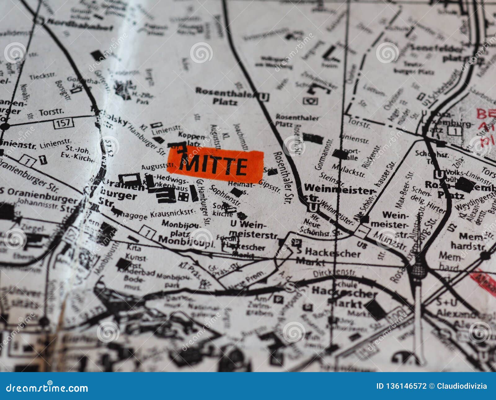 Map of Berlin City Centre (Mitte Stock Photo - Image of landmark, mitte ...