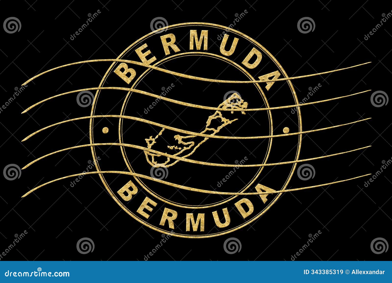 Map of Bermuda, Postal Passport Stamp, Travel Stamp Stock Illustration ...
