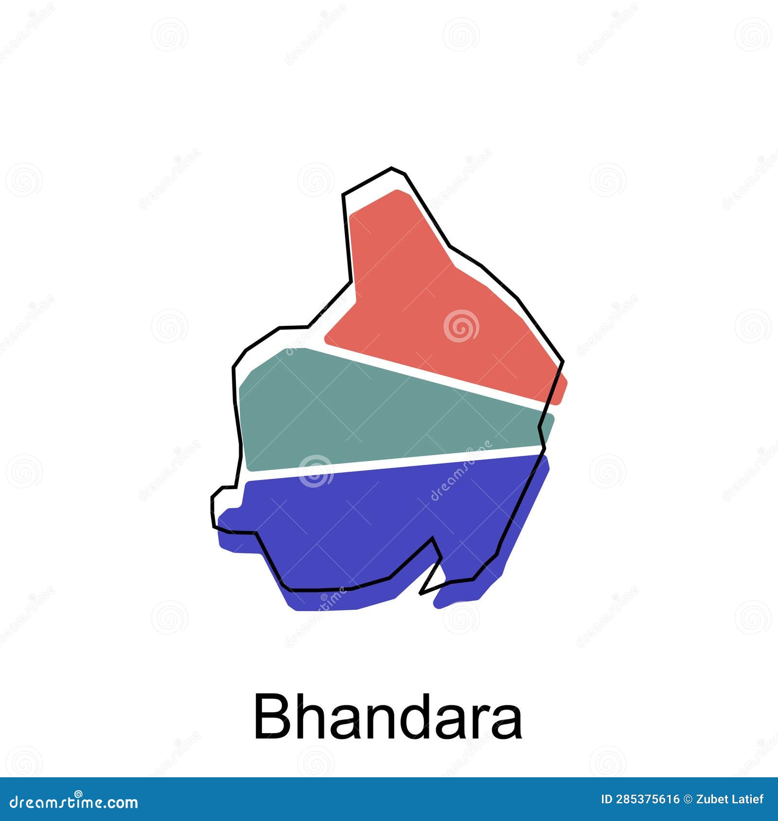 Map Of Bhandara Modern Geometric Illustration, Map Of India Country ...