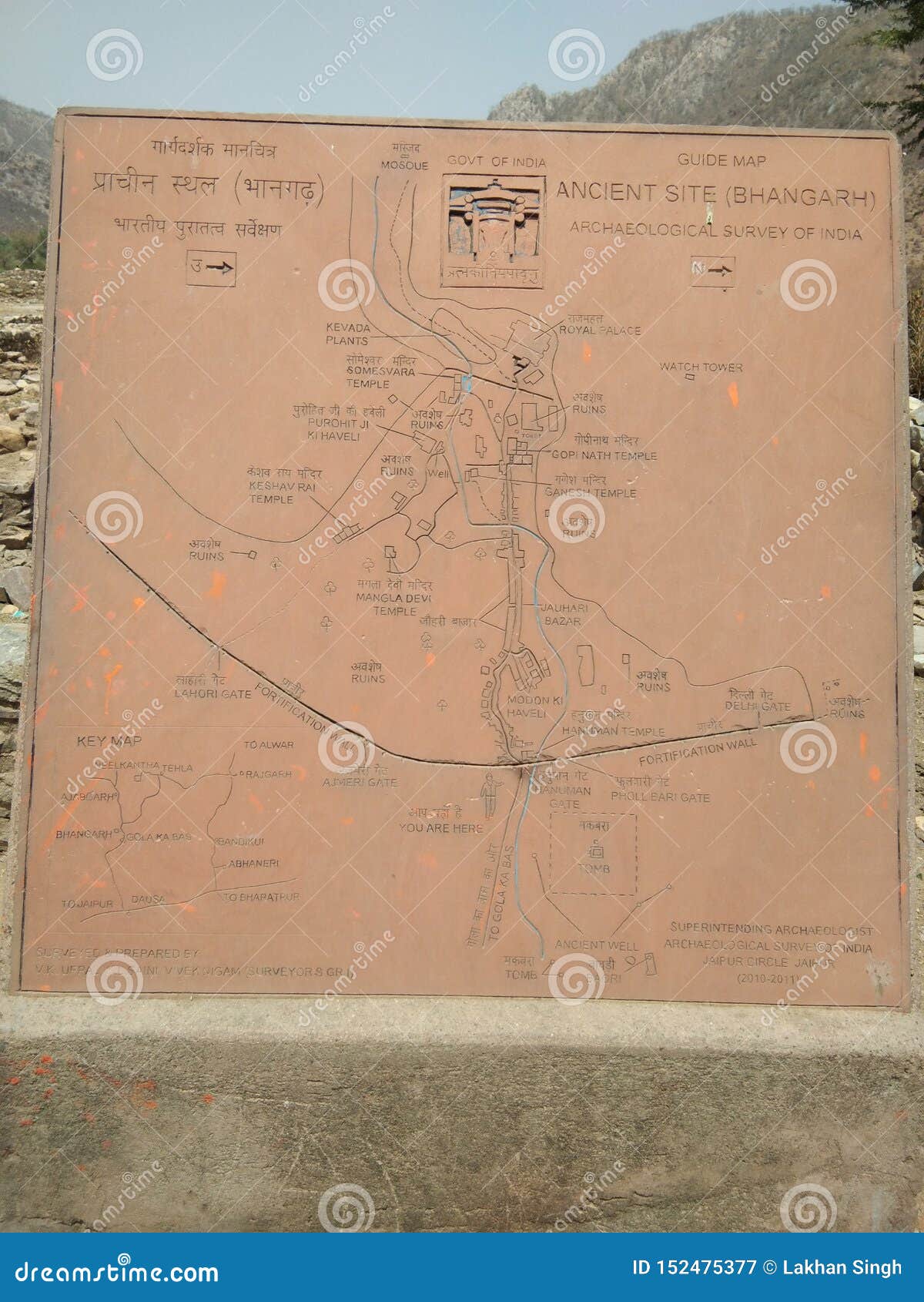 Map of Bhangarh Fort Rajasthan Editorial Photography - Image of ...
