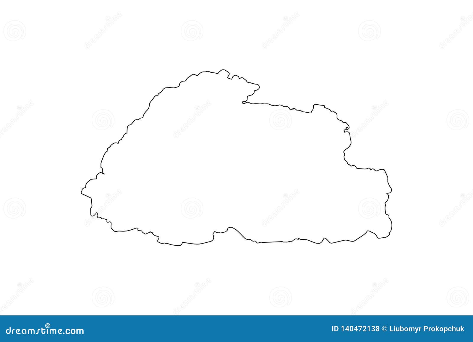 Map of Bhutan - Outline. Silhouette of Bhutan Map Vector Illustration ...