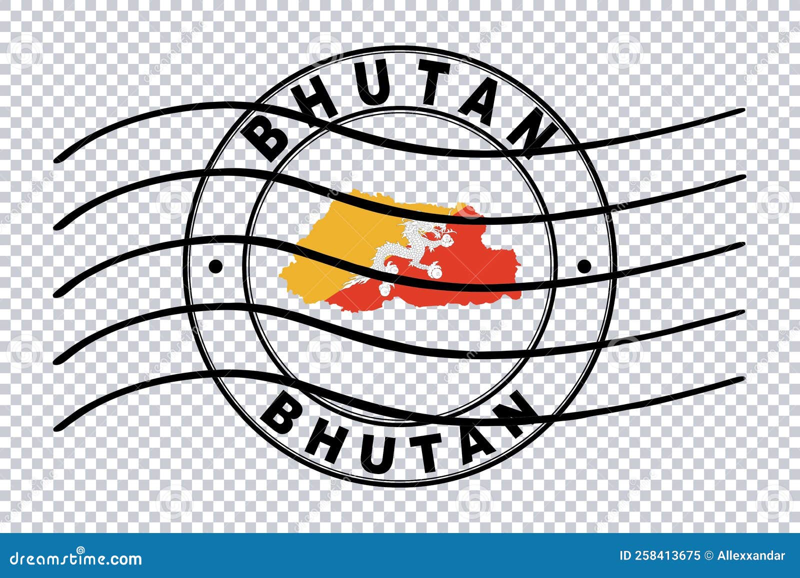 Map of Bhutan, Postal Passport Stamp, Travel Stamp Stock Illustration ...
