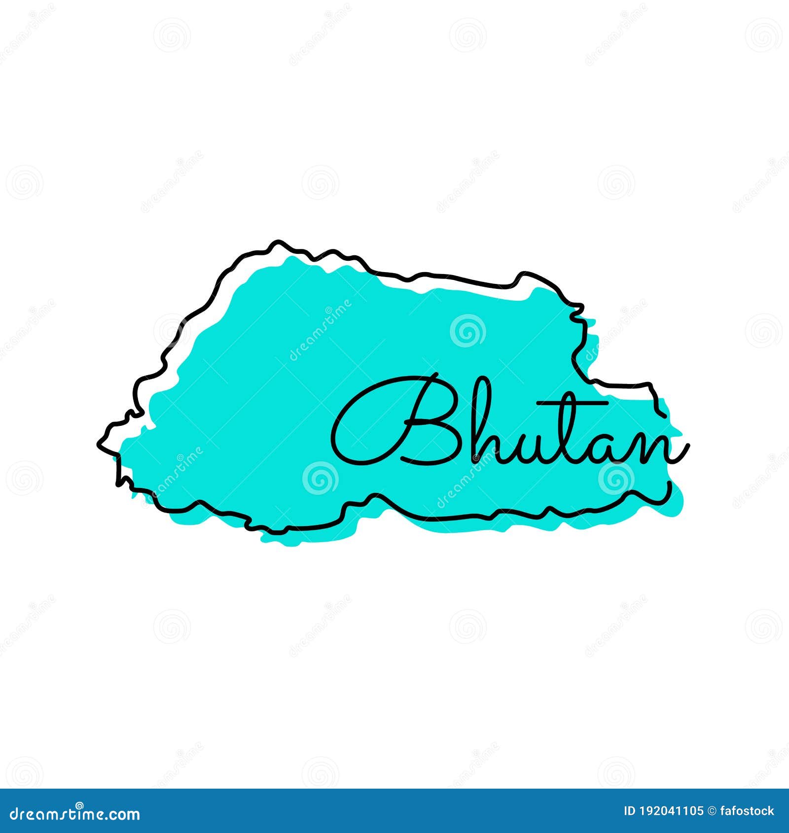 Bhutan. Map Of Bhutan Vector Silhouette. | CartoonDealer.com #166995427