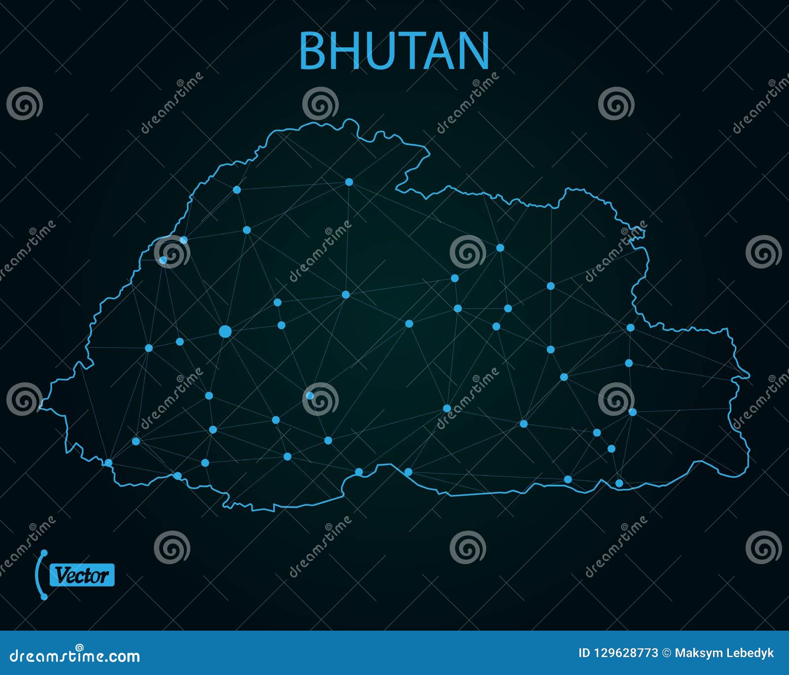Bhutan. Map Of Bhutan Vector Silhouette. | CartoonDealer.com #166995427