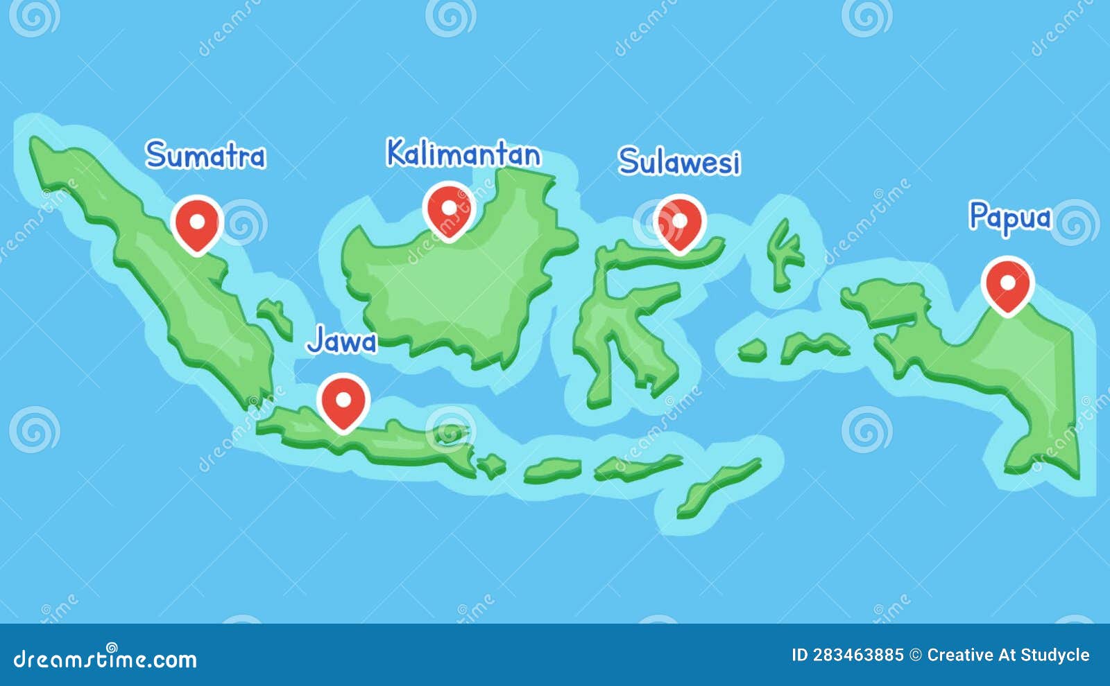 Map of Big Islands in Indonesia Stock Video - Video of sumatra ...