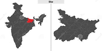 Bihar map state of India stock vector. Illustration of city - 275144546