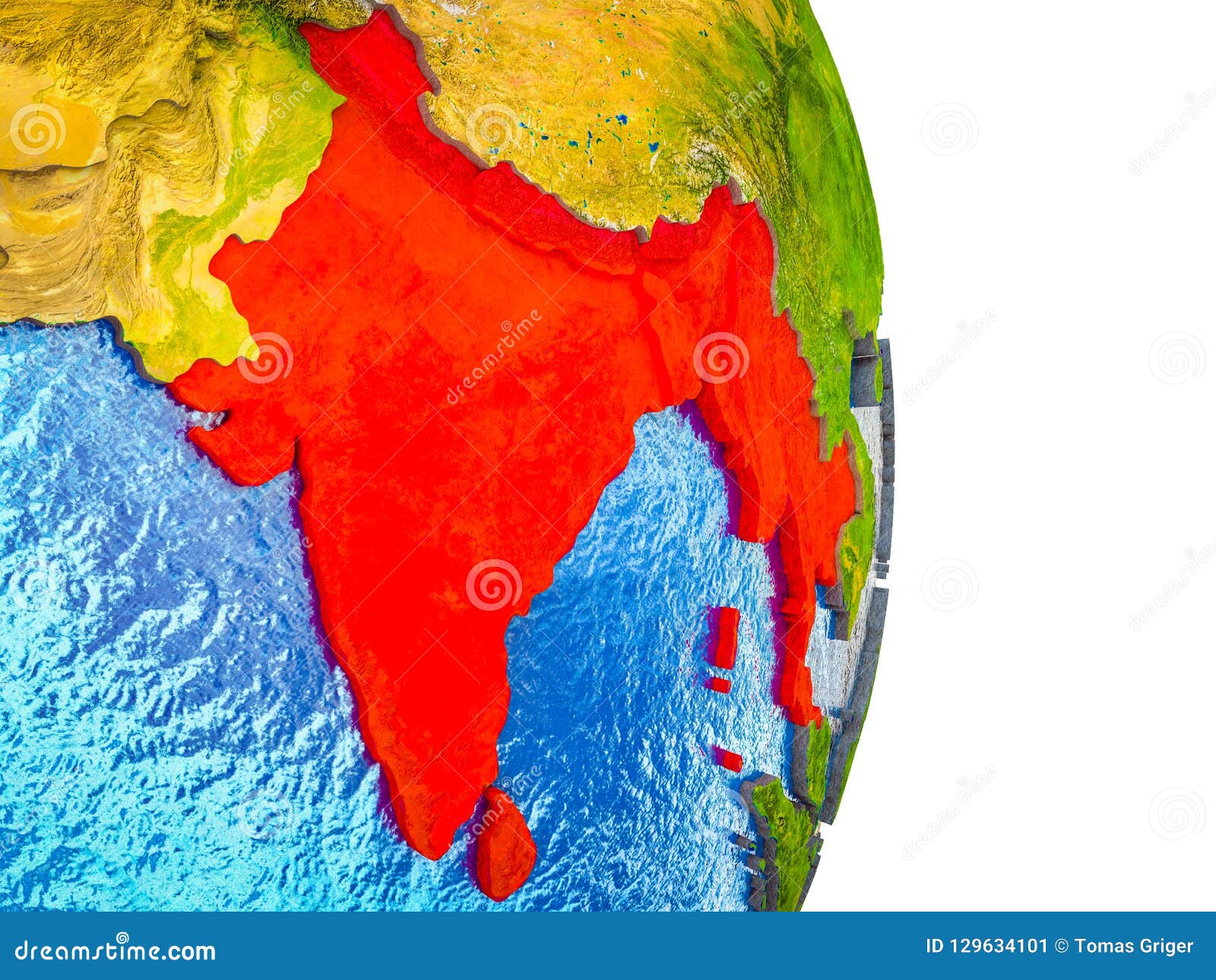 Map of BIMSTEC Memeber States on 3D Earth Stock Illustration ...