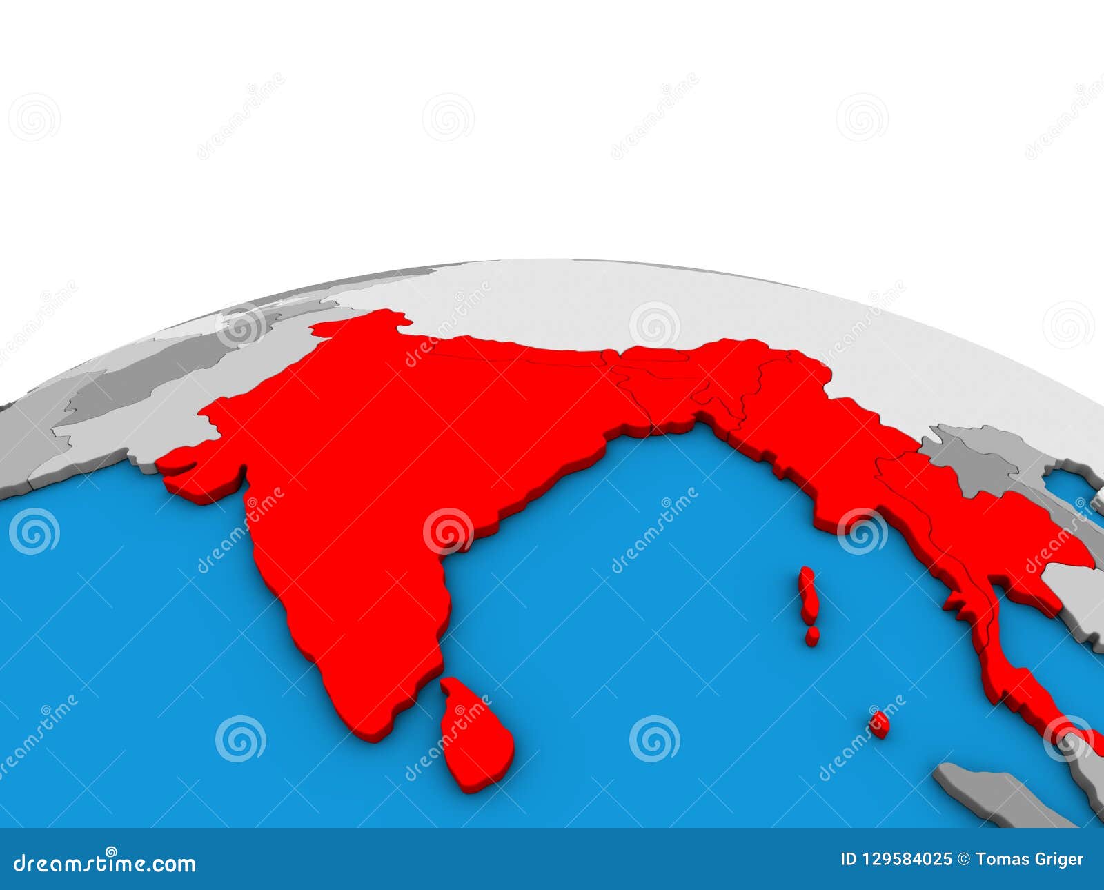 Map of BIMSTEC Memeber States on 3D Globe Stock Illustration ...