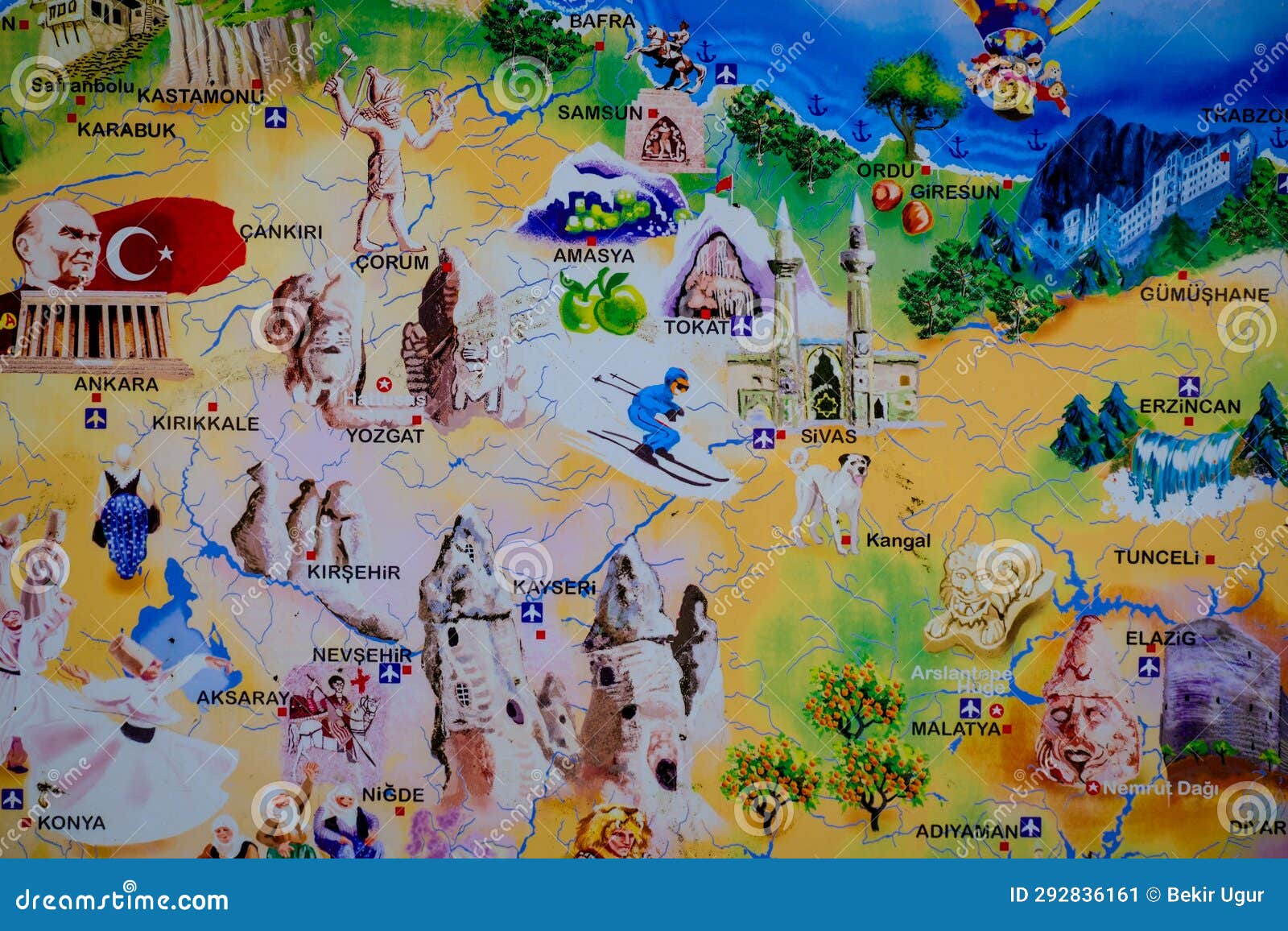 Map of the Black Sea, Eastern Anatolia and Central Anatolia Regions of ...