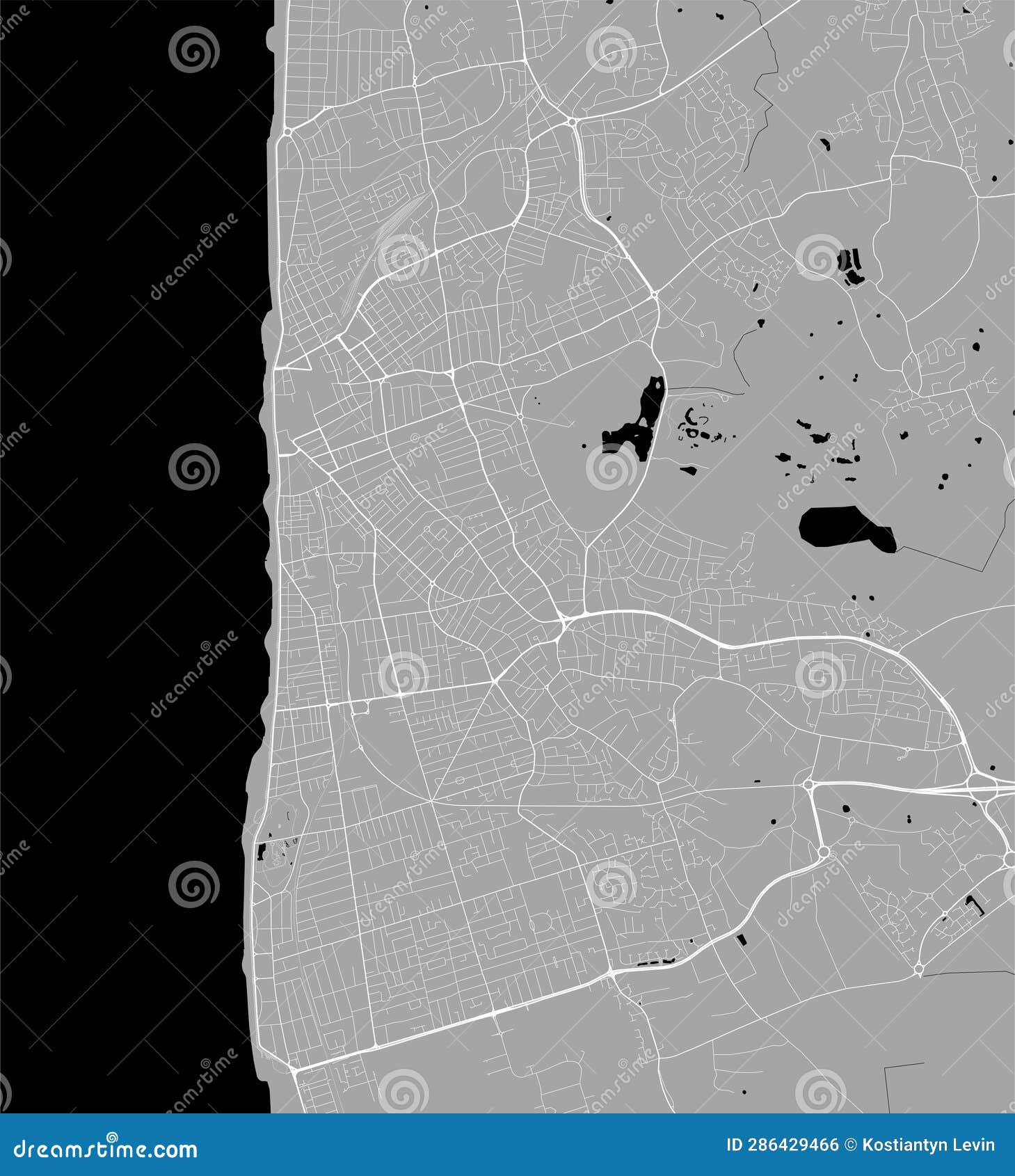 Map of Blackpool, England stock vector. Illustration of panorama ...