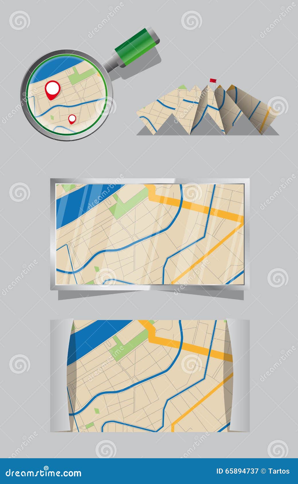 Map block for website. stock vector. Illustration of cartography - 65894737