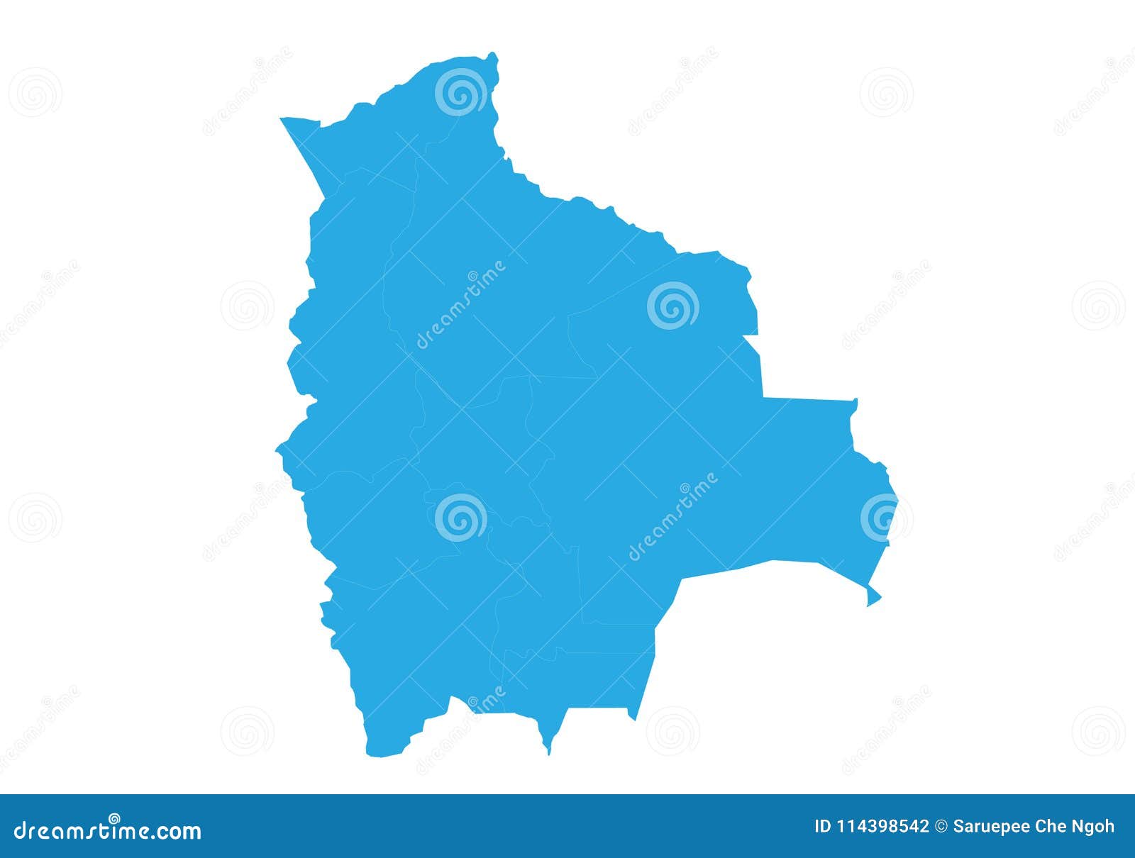 Bolivia - Detailed Blue Country Map With Cities, Regions, Location On ...