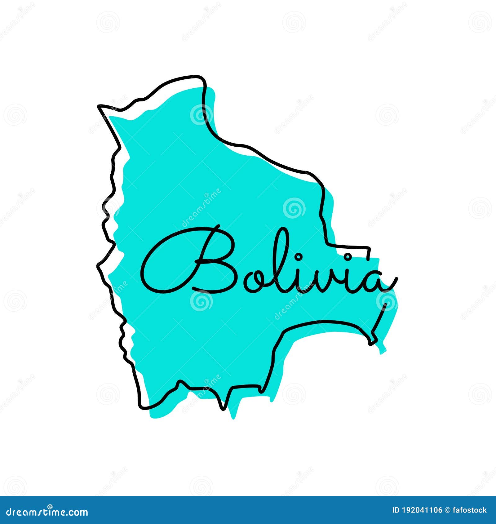 Bolivia Vector Map Isolated On White Background. High-Detailed Black ...