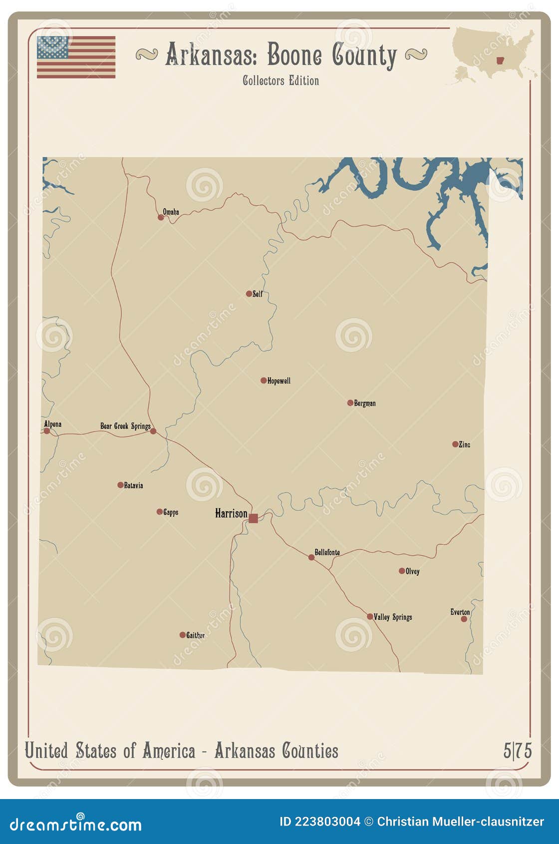 Map Of Boone County In Illinois State On White Background. Single ...