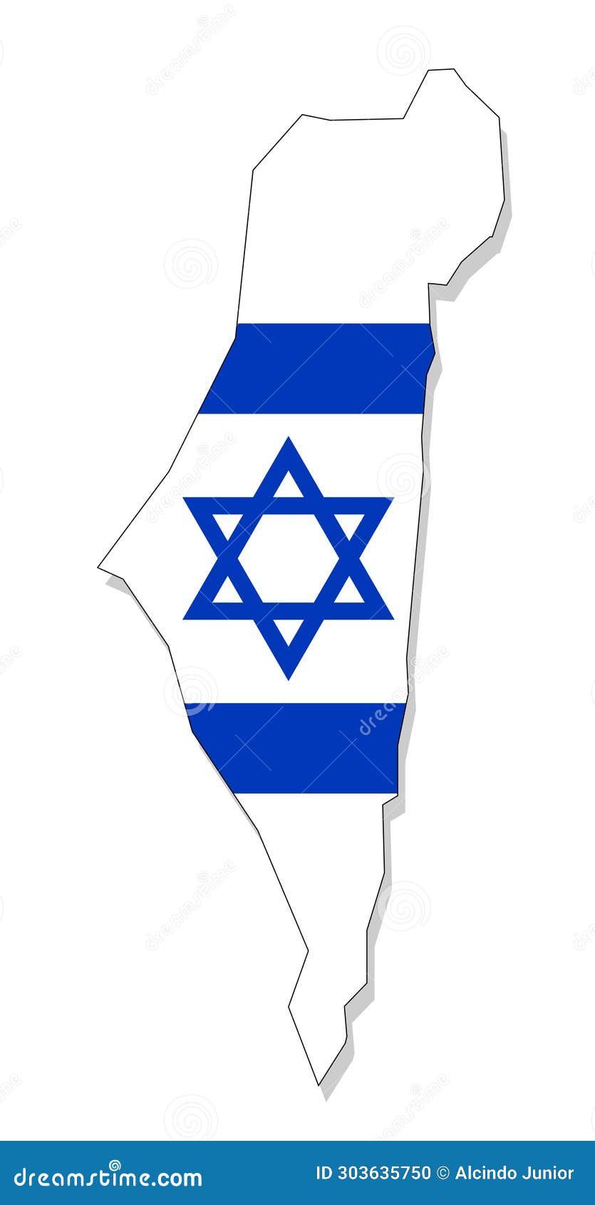 Map with Borders of Israel with the Flag Inside. Stock Illustration ...