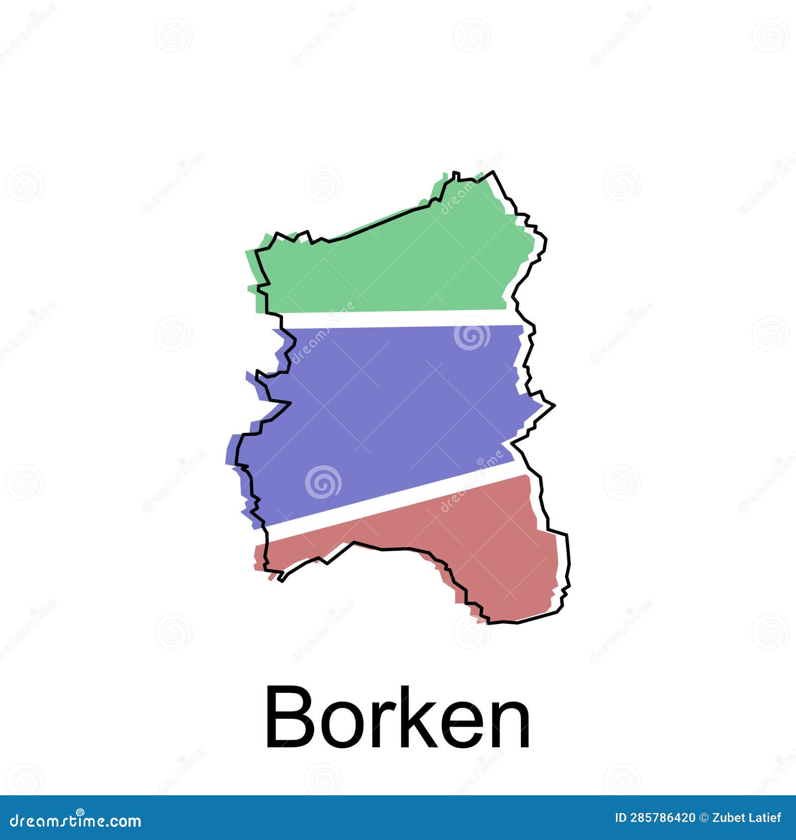 Map Of Borken Vector Design Template, National Borders And Important ...