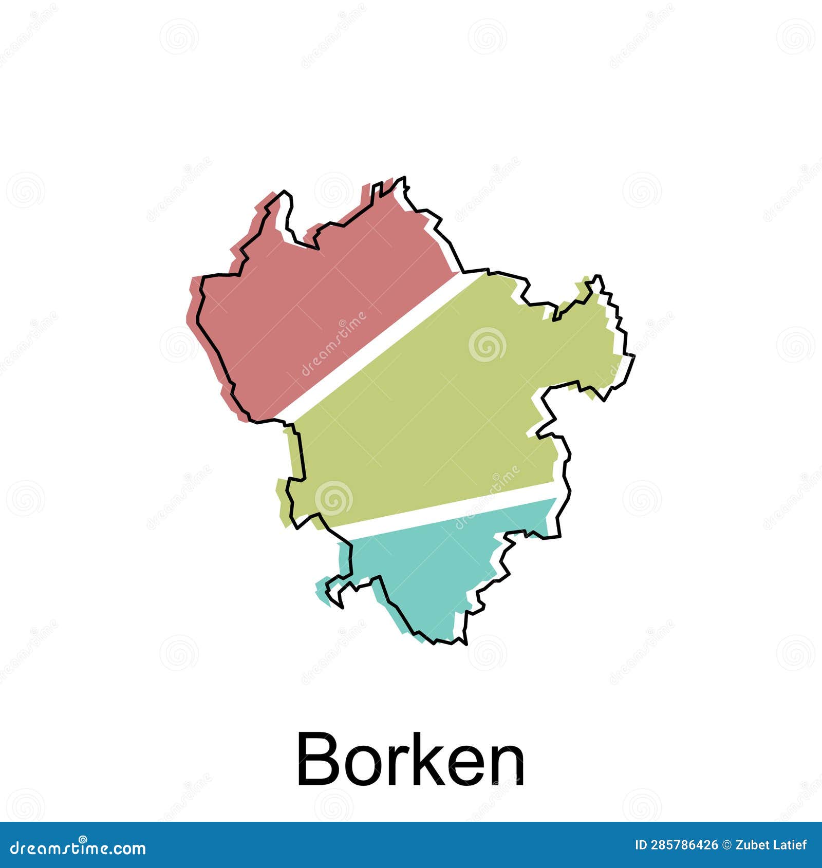 Map Of Borken Vector Design Template, National Borders And Important ...