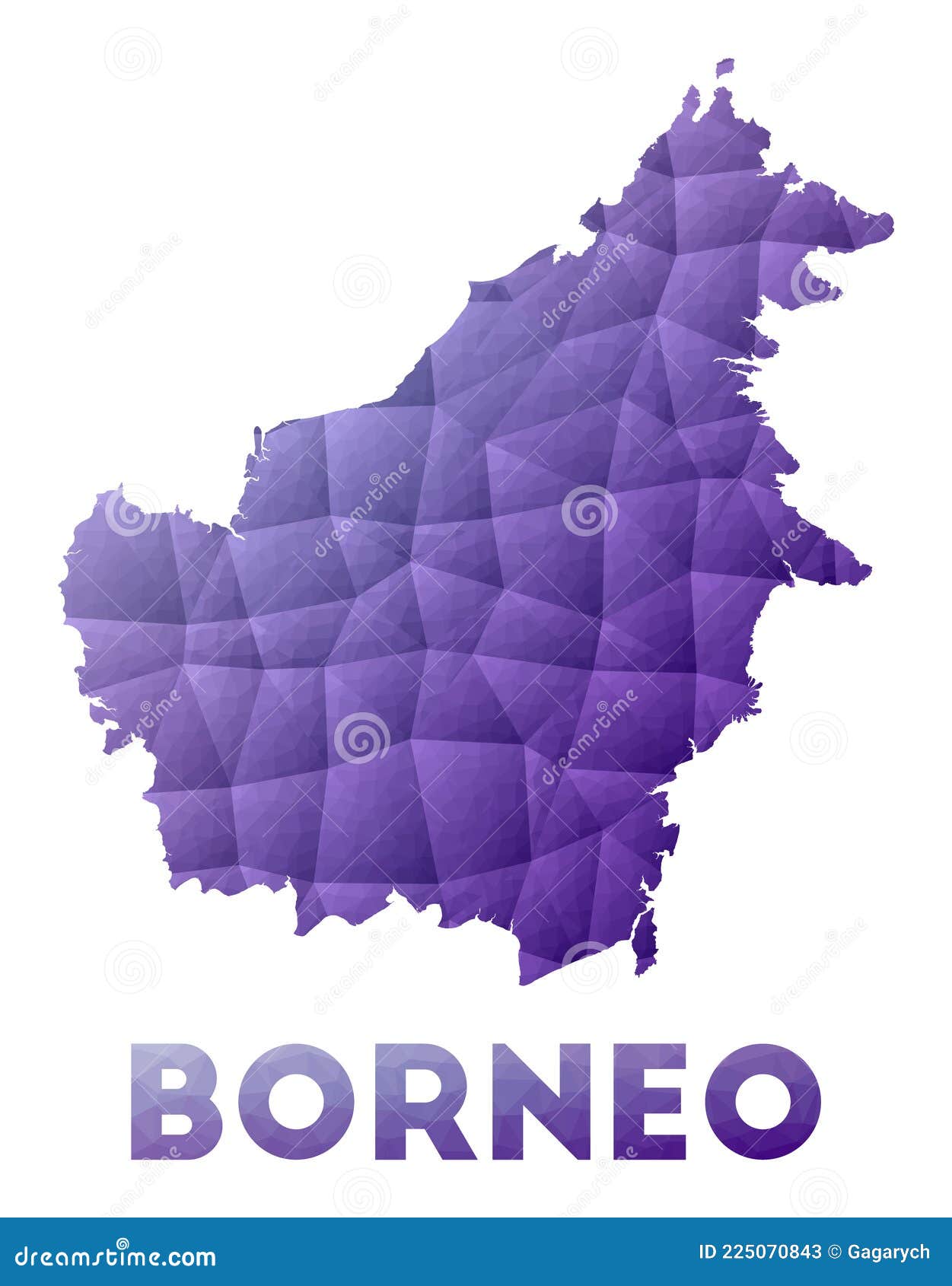 Map of Borneo. stock vector. Illustration of poly, graphic - 225070843