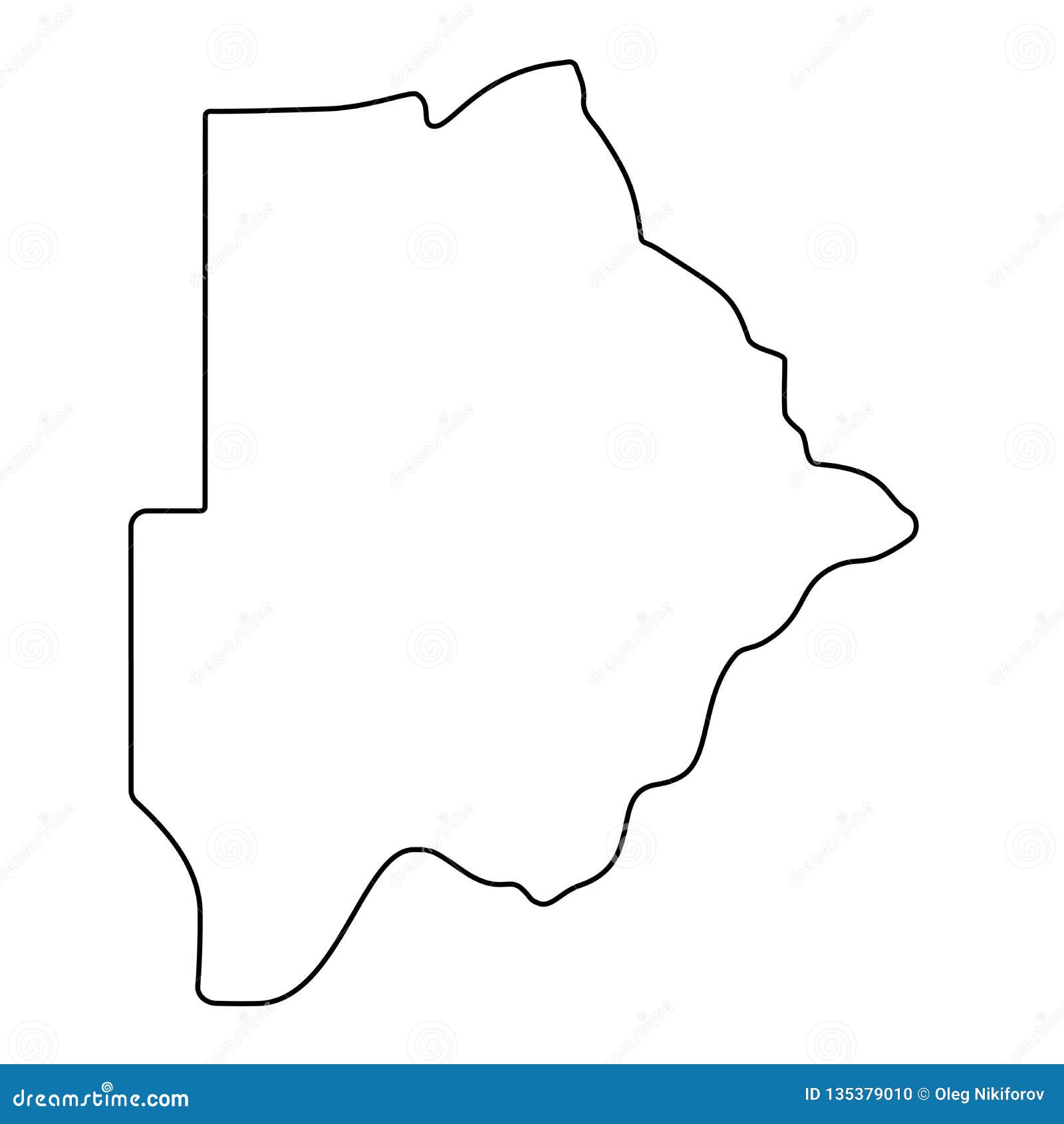 Botswana Outline Map Country Shape Cartoon Vector | CartoonDealer.com ...