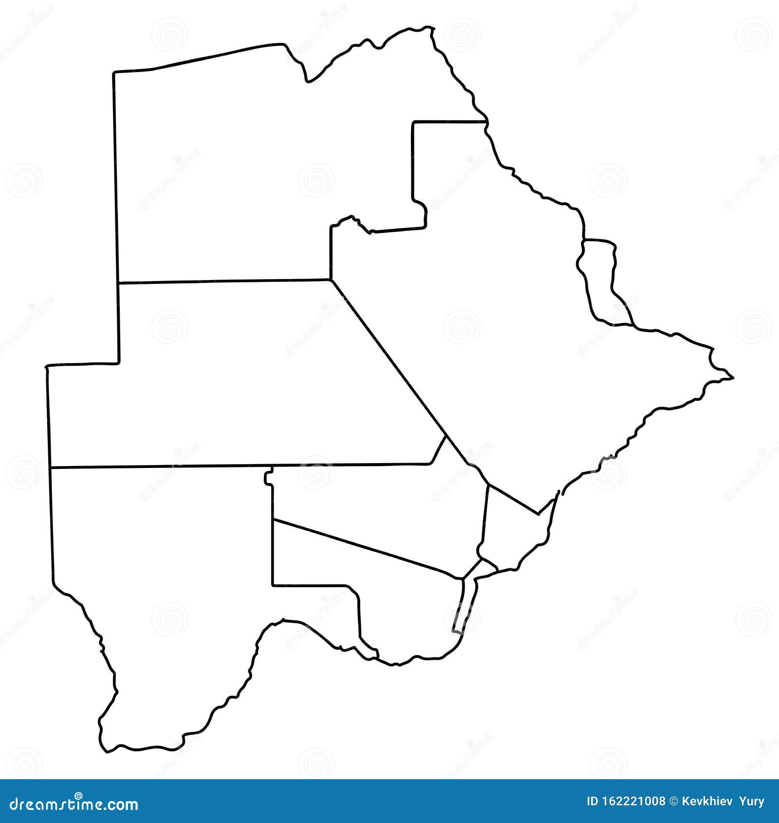 Map of Botswana Outline Vector Illustration Stock Vector - Illustration ...