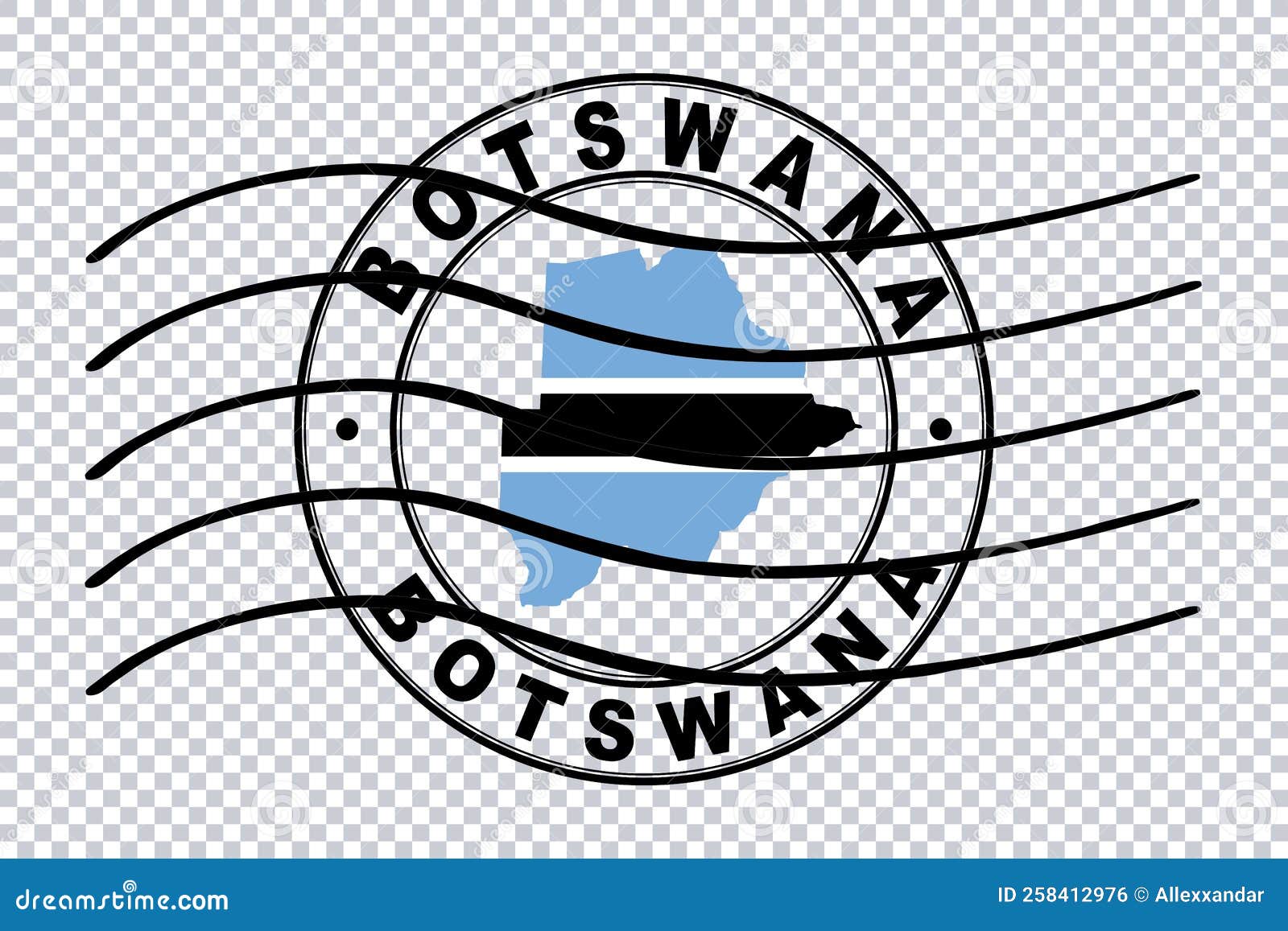 Map of Botswana, Postal Passport Stamp, Travel Stamp Stock Illustration ...