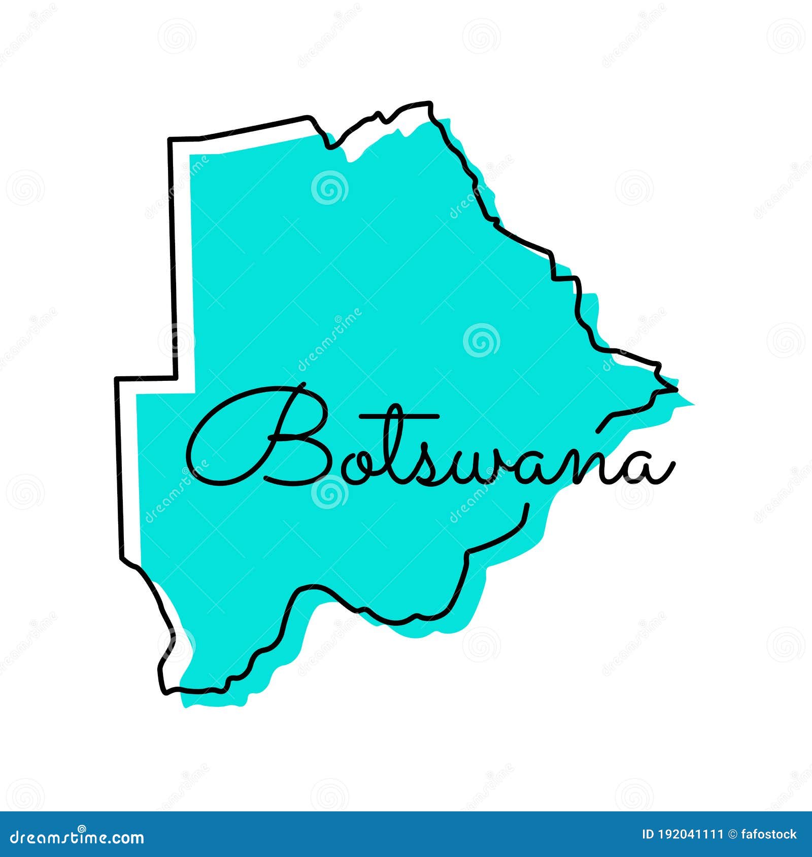 Botswana Vector Map Isolated On White Background. High-Detailed Black ...