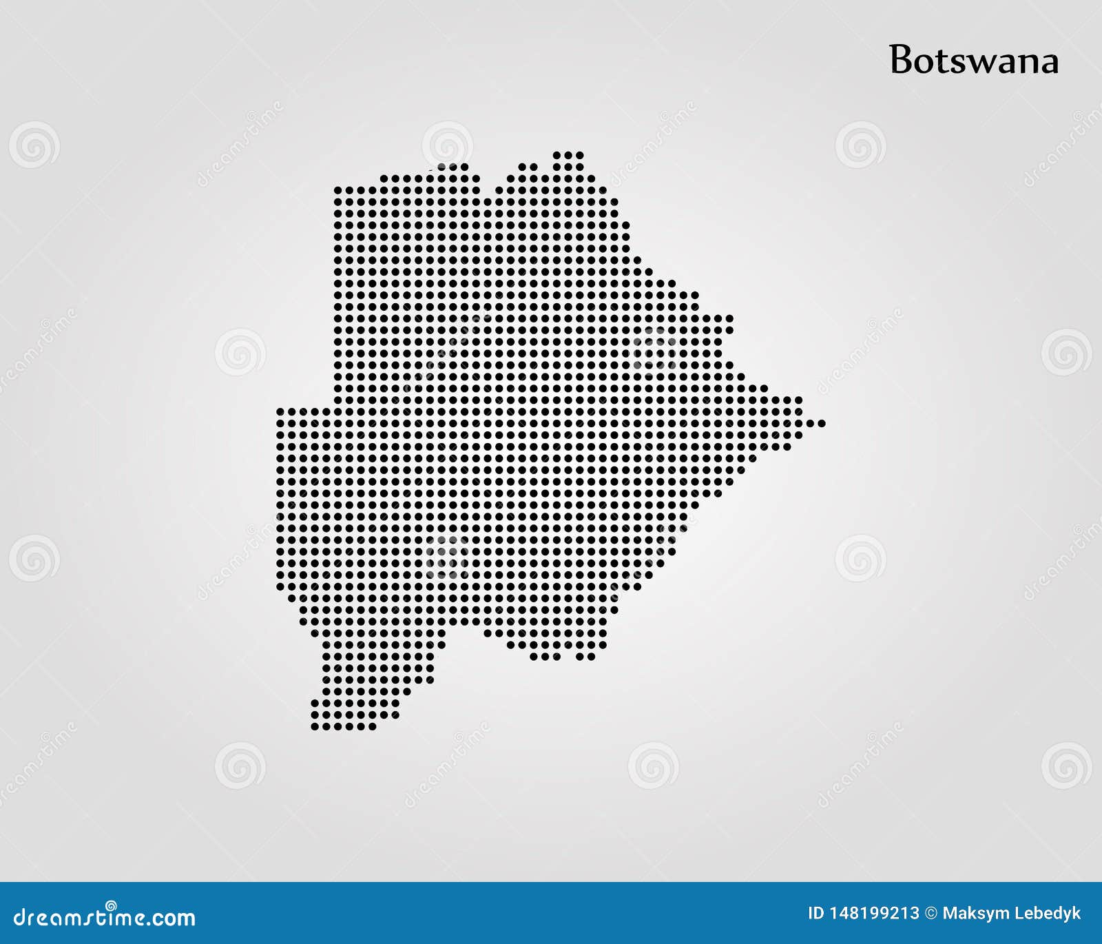 Botswana Vector Map Isolated On White Background. High-Detailed Black ...