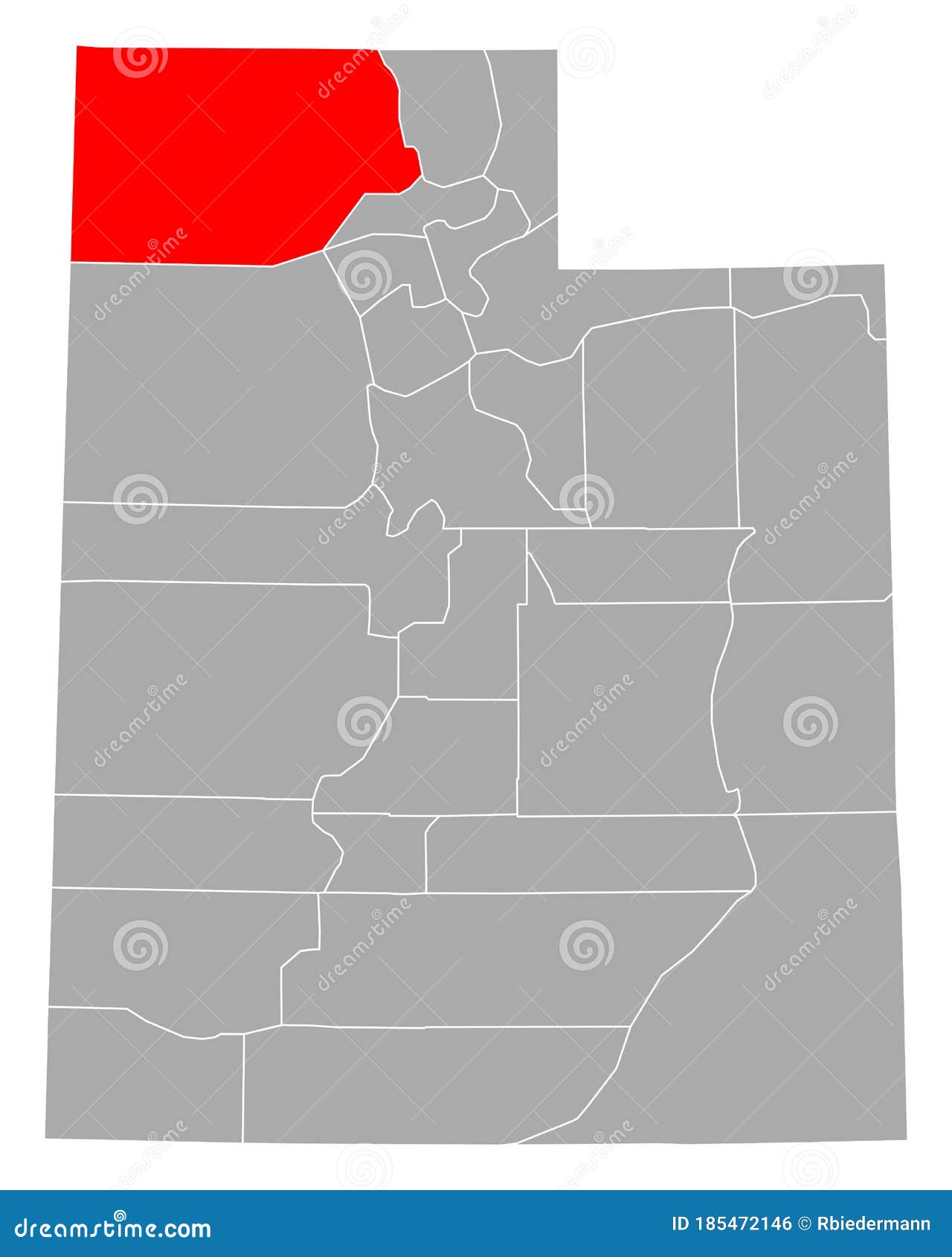 Map of Box Elder in Utah stock vector. Illustration of line - 185472146