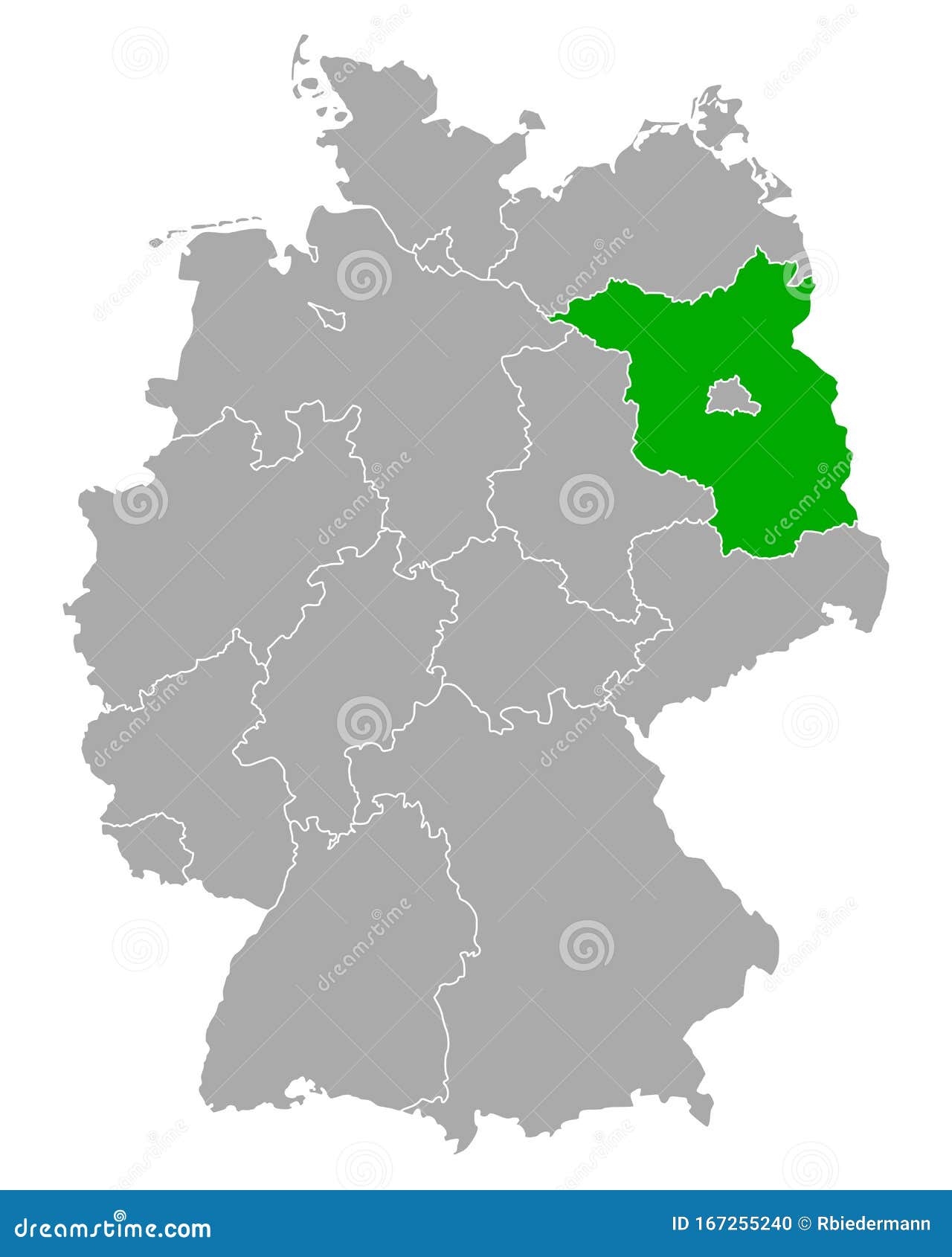 Map of Brandenburg in Germany Stock Vector - Illustration of ...