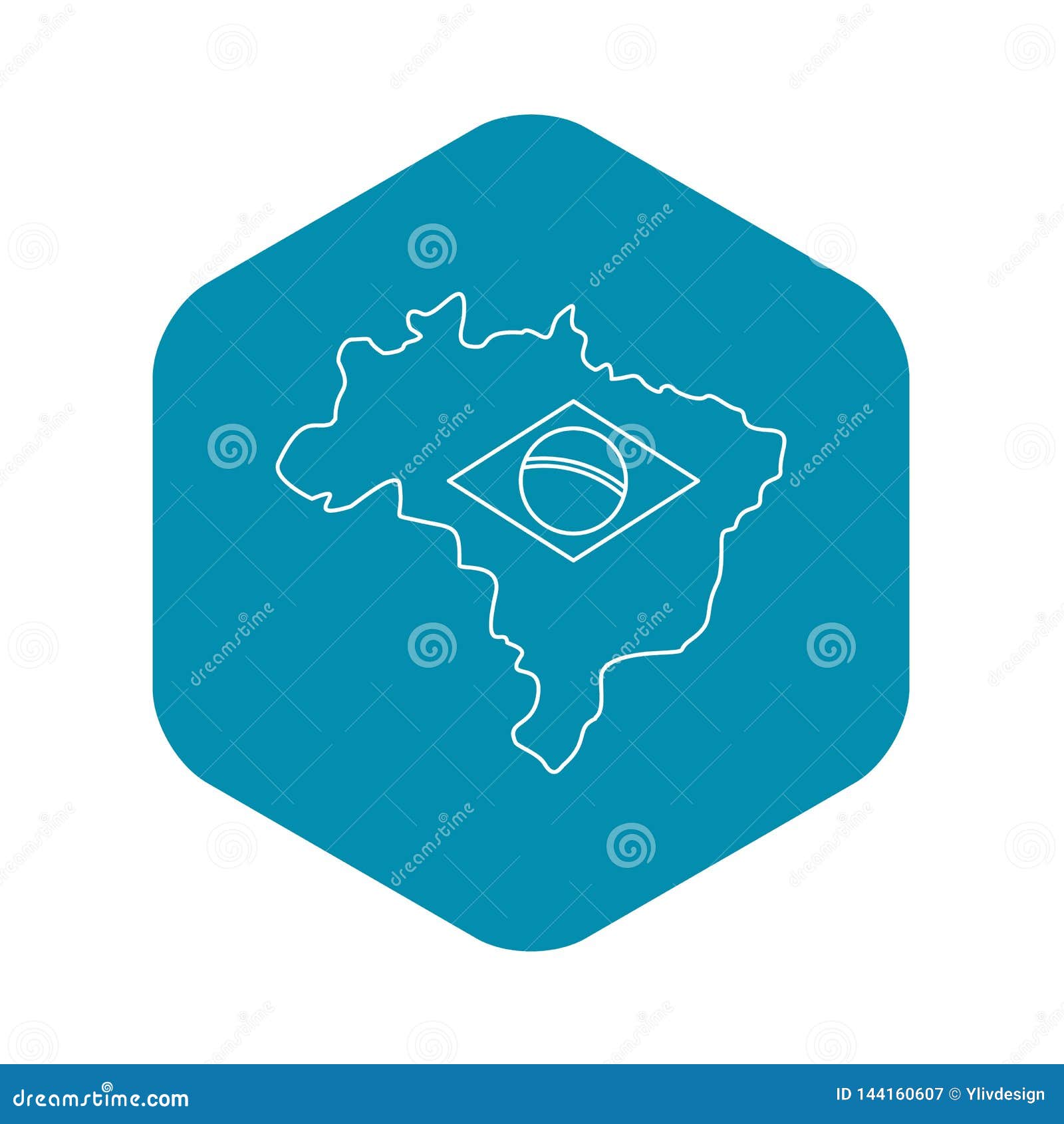 Map of Brasil Icon, Simple Style Stock Vector - Illustration of object ...