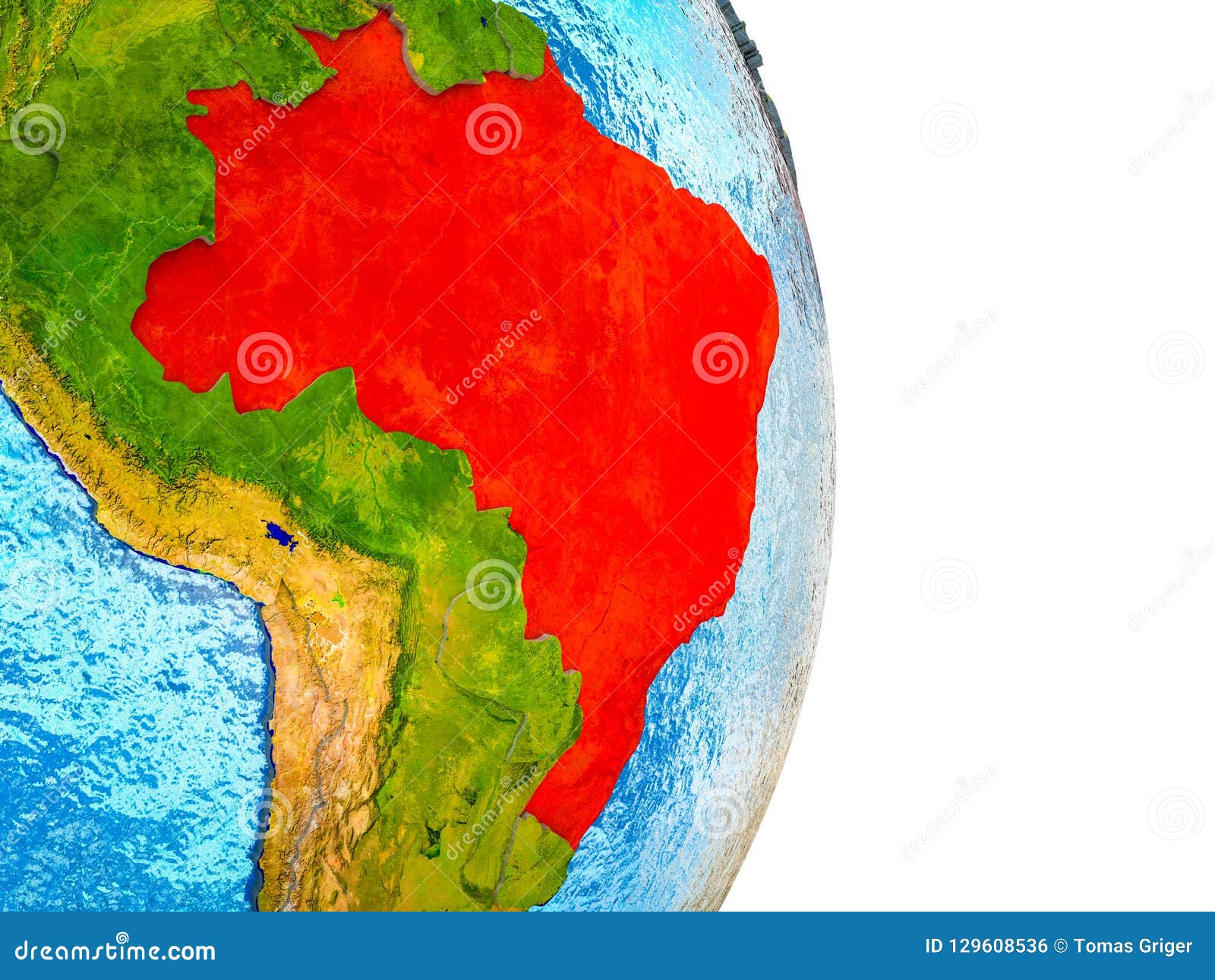 Map of Brazil on 3D Earth stock illustration. Illustration of america ...