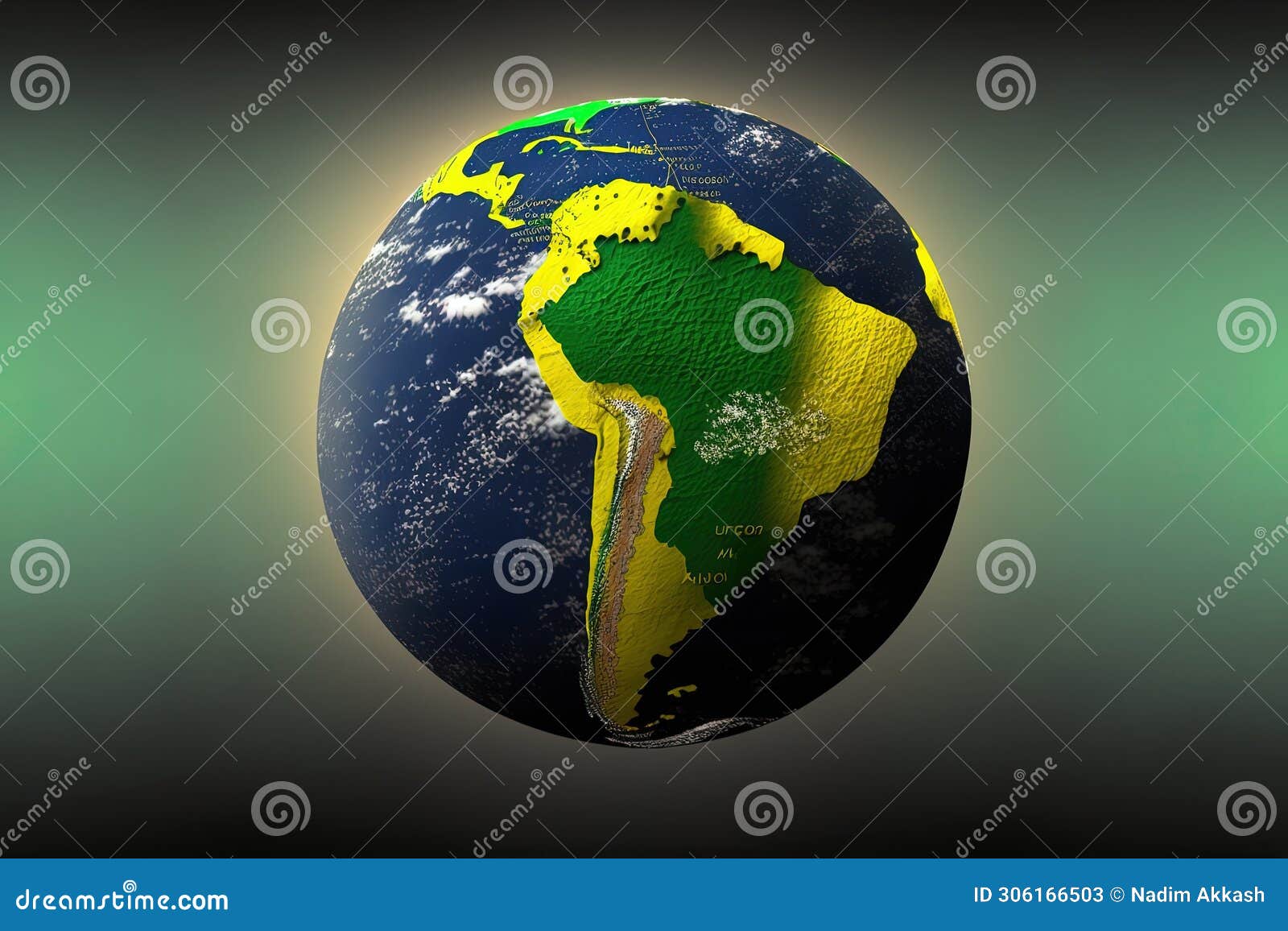 Map of the Brazil on Earth in the National Colors Generative Ai Stock ...