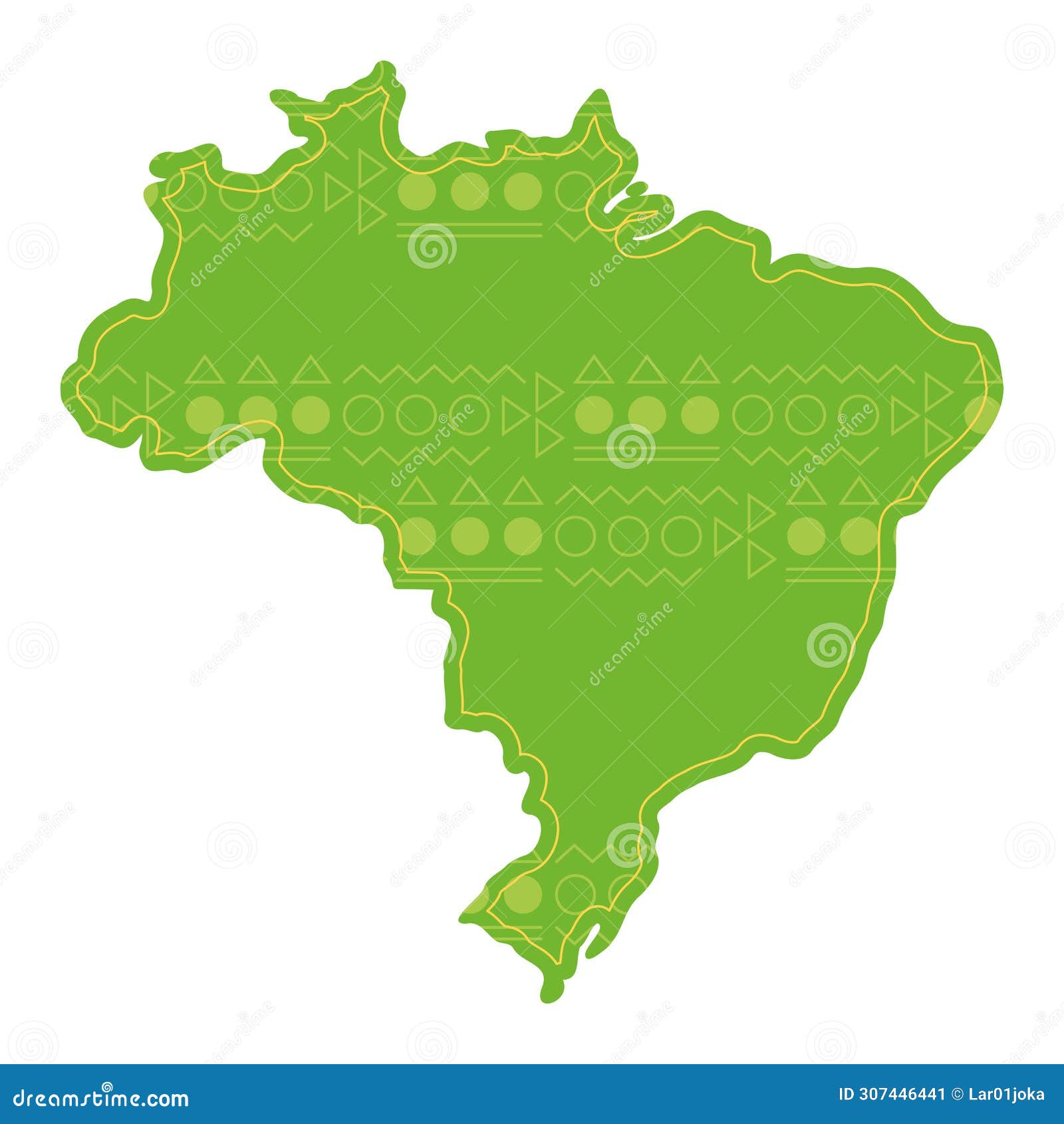 Map of Brazil with Geometric Figures Pattern Vector Stock Vector ...