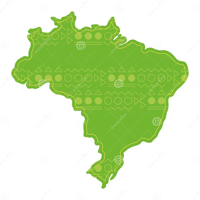 Map of Brazil with Geometric Figures Pattern Vector Stock Vector ...