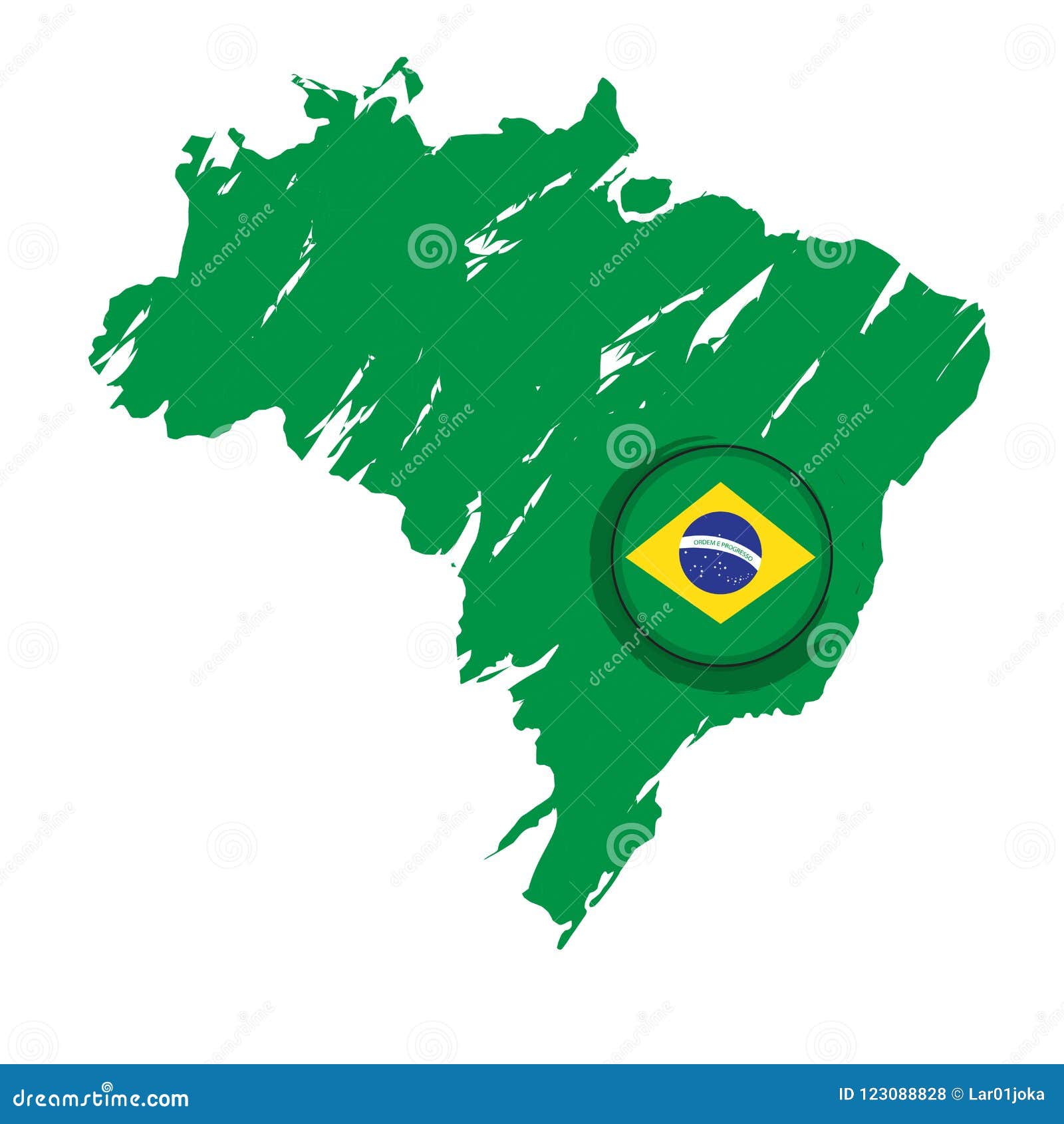 Map of Brazil with a label stock vector. Illustration of brazilian ...